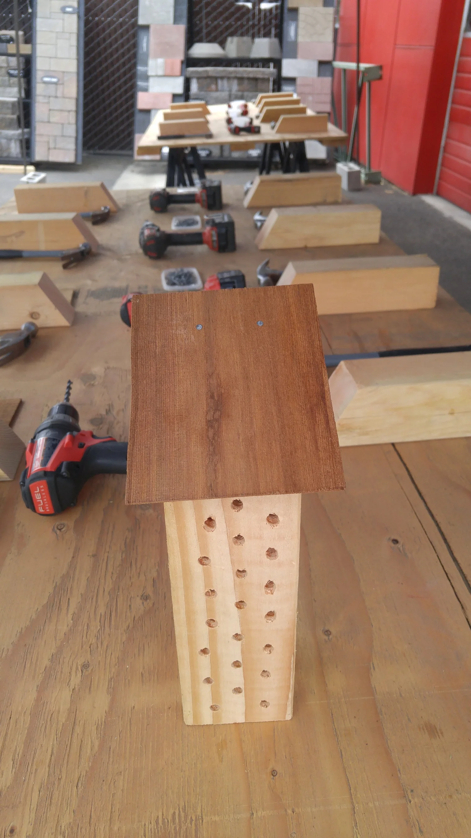 ENERSTRUCTA — May Mason Bee House DIY Workshops @ Tum-A-Lum Lumber