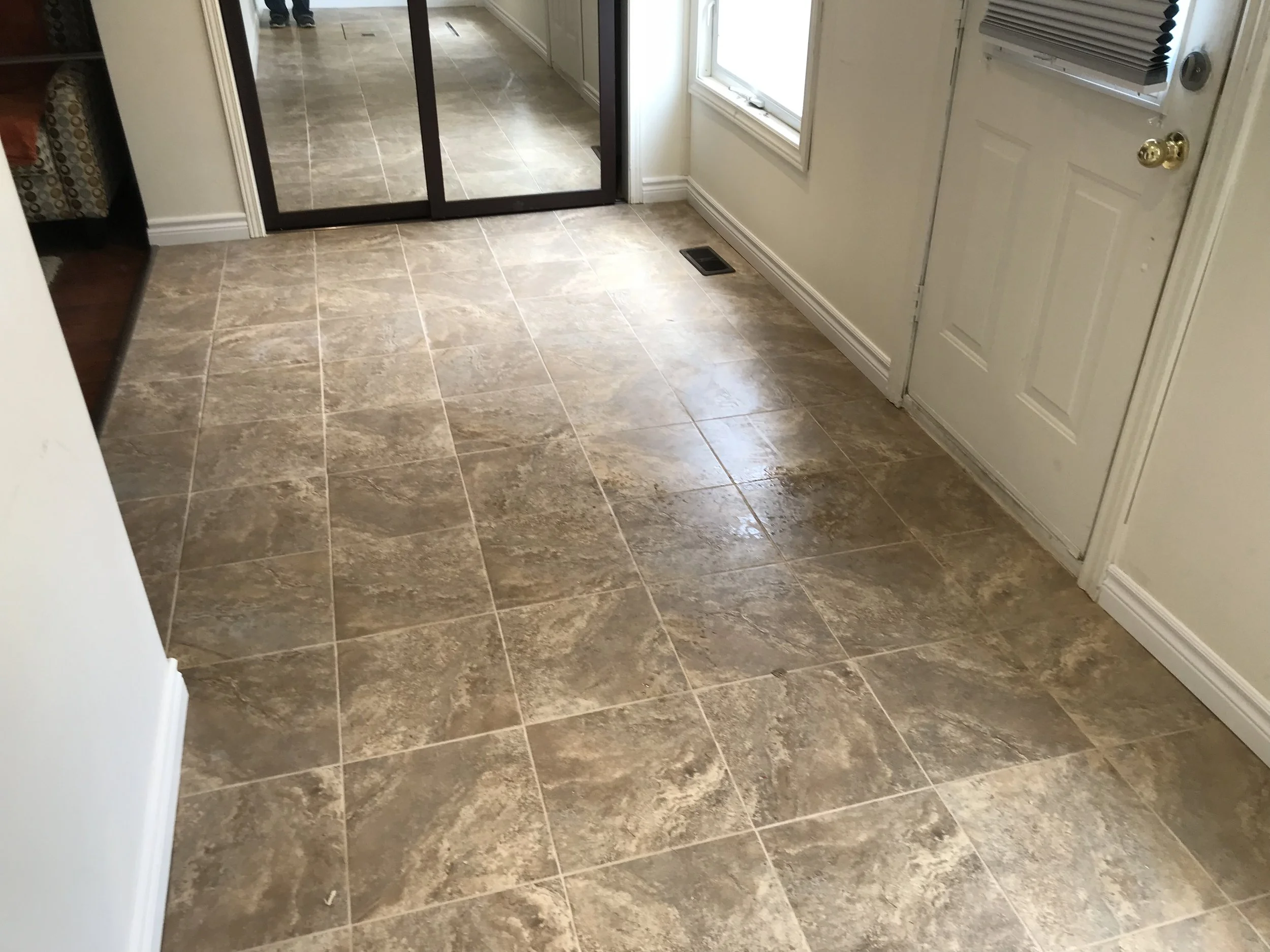 Porcelain tile and trap door in front entry — HammerDown Home ...