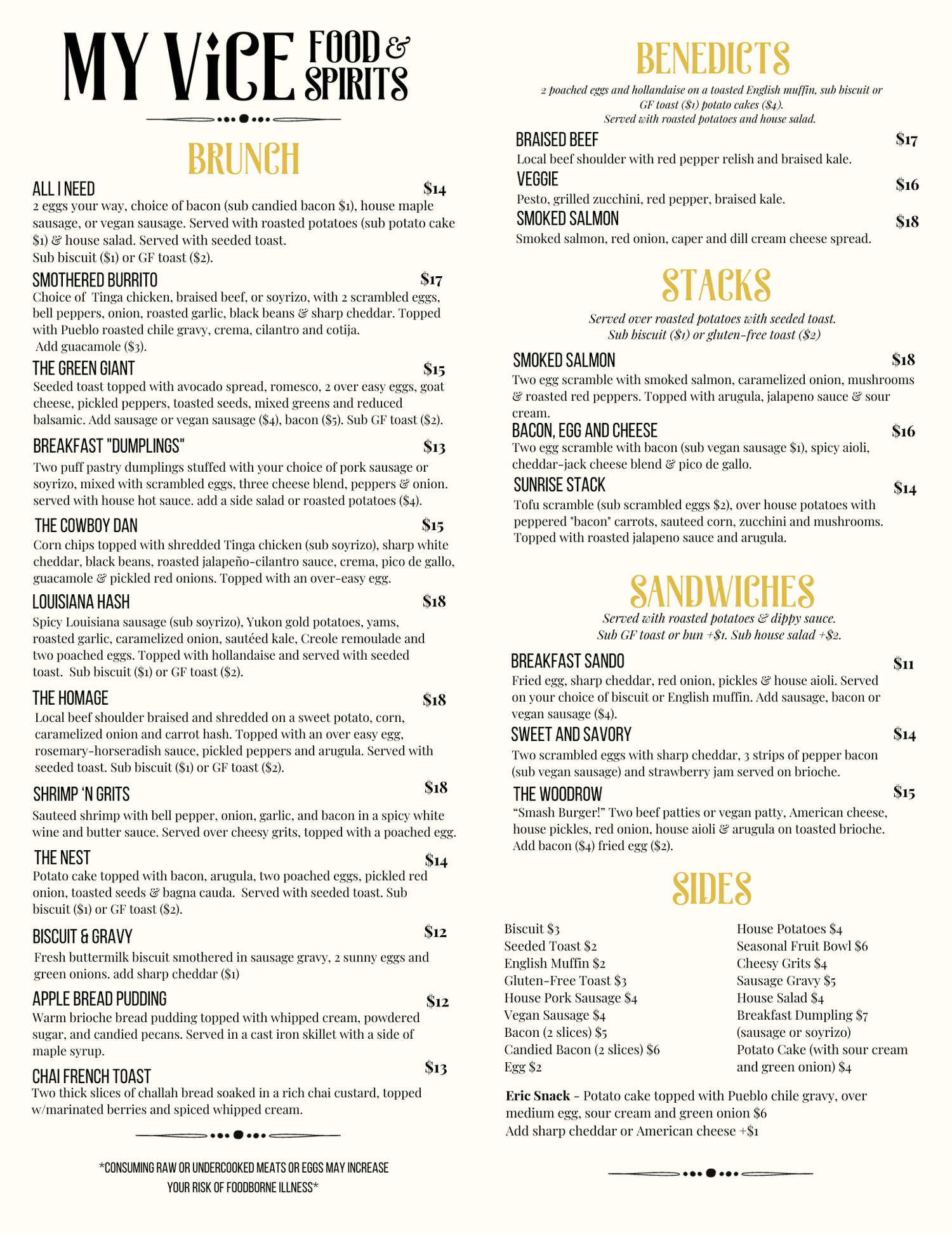 My Vice Food & Spirits | Restaurant & Bar in SE Portland, OR | Dine-in ...