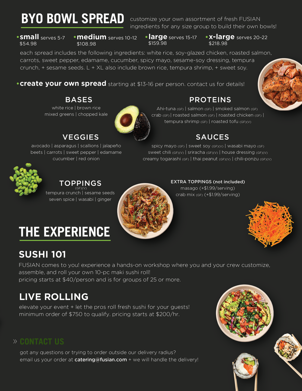 Sushi Catering Menu | FUSIAN