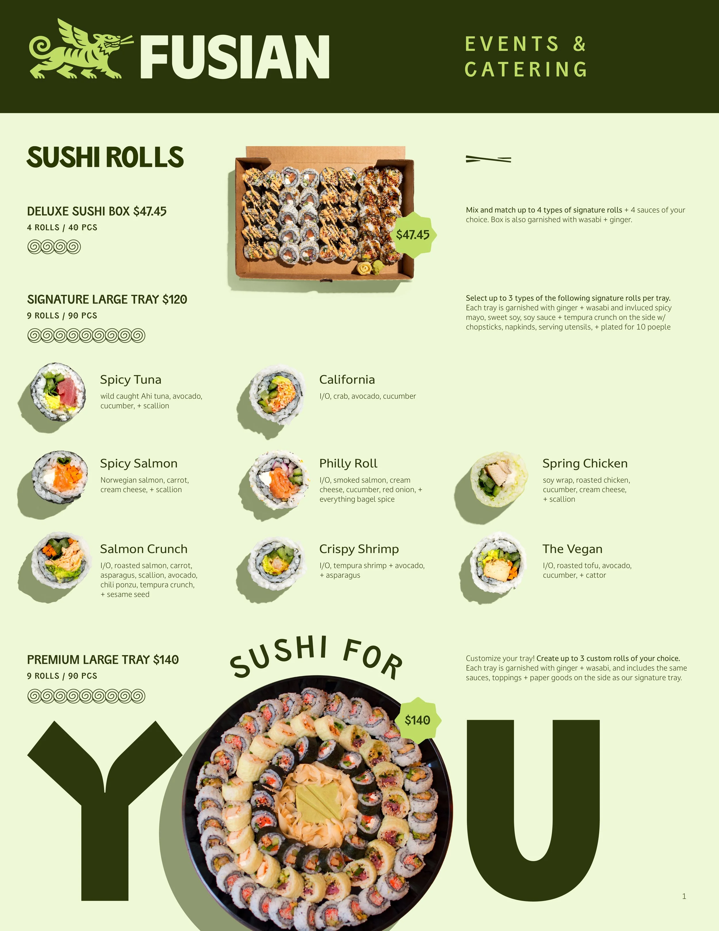 Sushi Catering Menu | FUSIAN