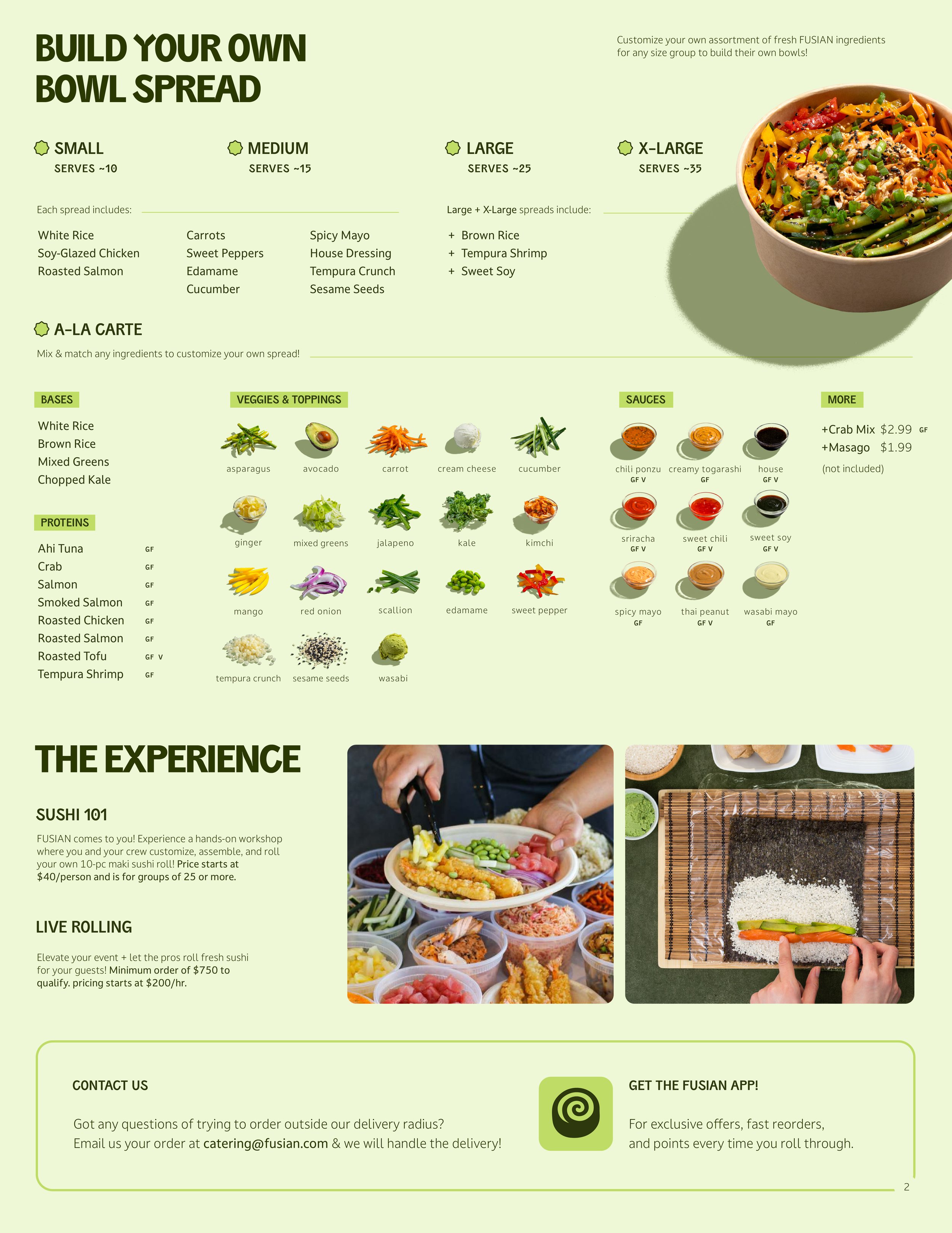 Sushi Catering Menu | FUSIAN