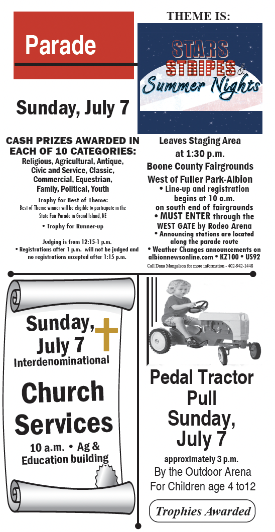 Fair Schedule — Boone County Fair