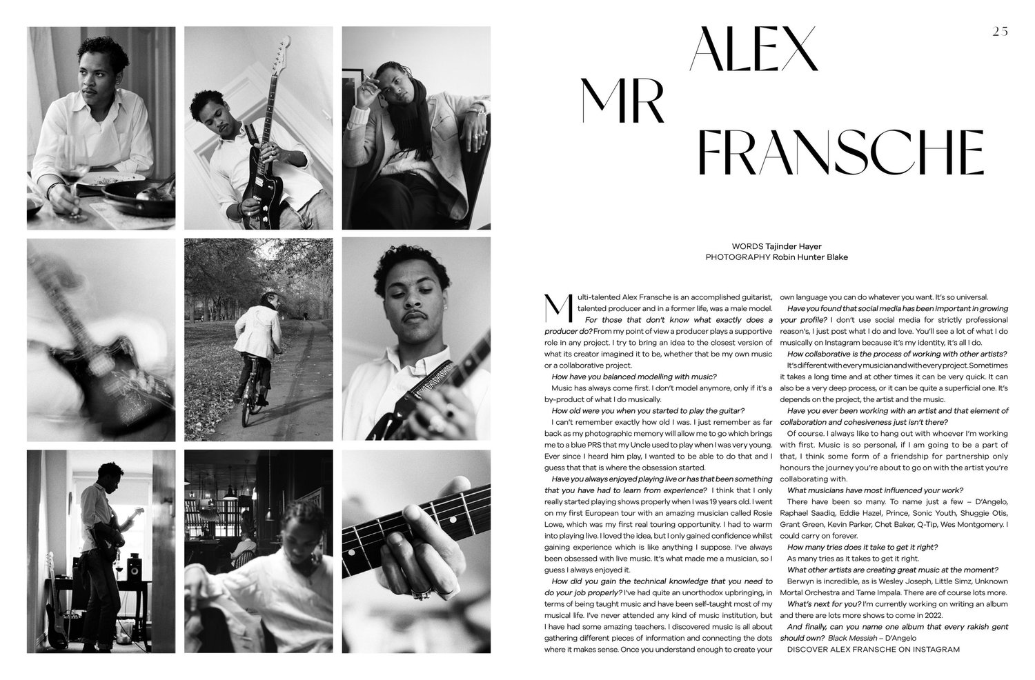 Alex Fransche photographed by Robin Hunter Blake and interviewed by Taj ...
