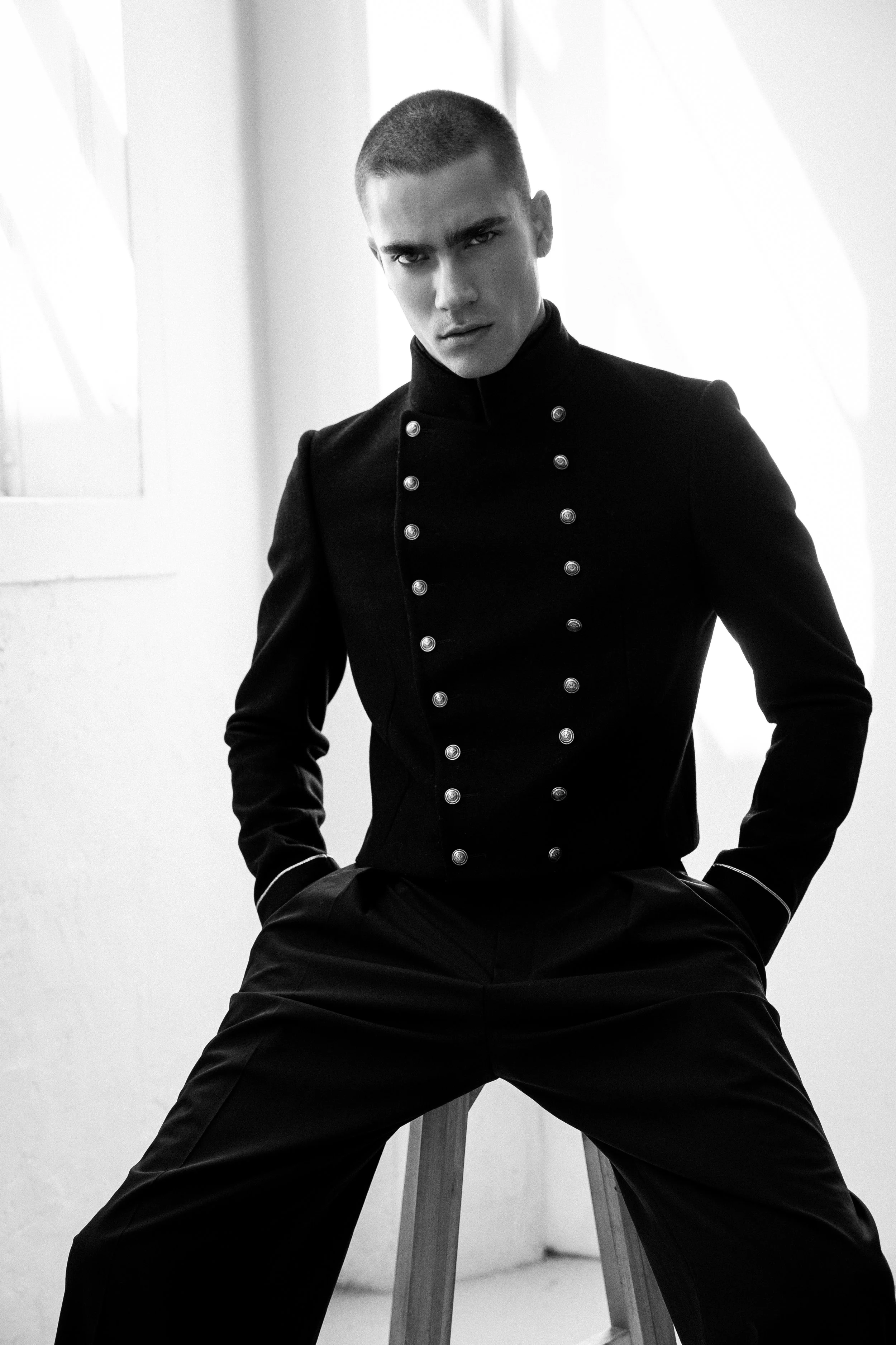 EXCLUSIVE: Male model Louis Howells in AW23 Emporio Armani & Giorgio ...
