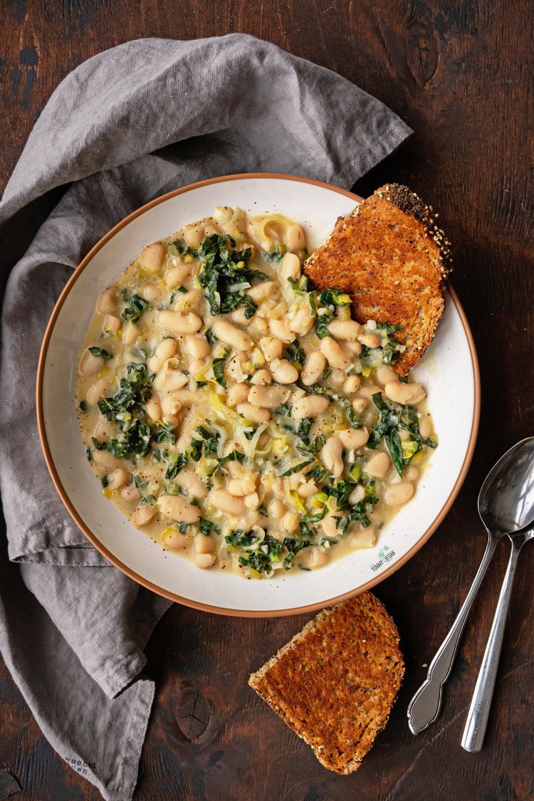 Brothy Miso Beans & Greens — The Yummy Vegan