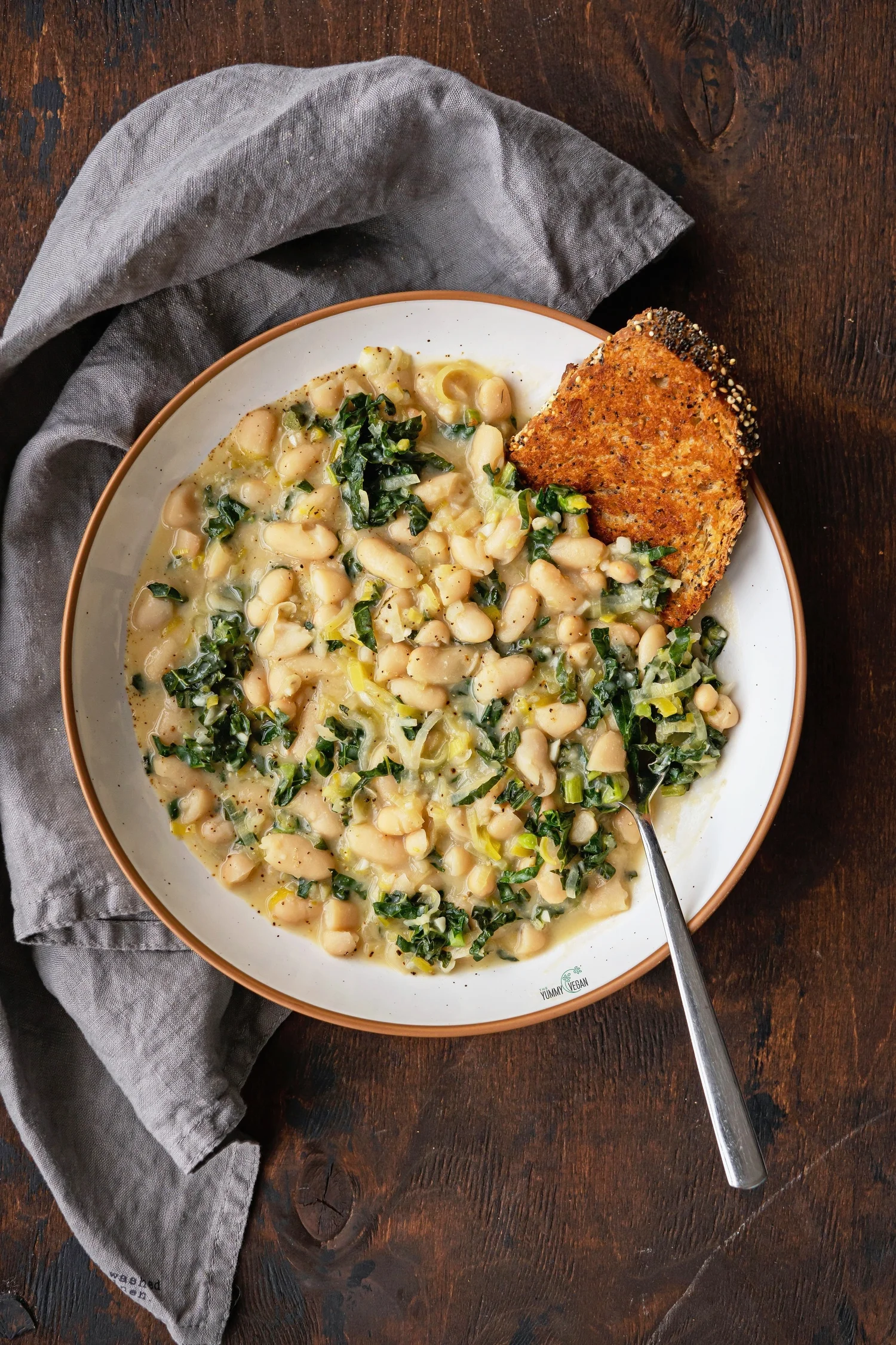 Brothy Miso Beans & Greens — The Yummy Vegan