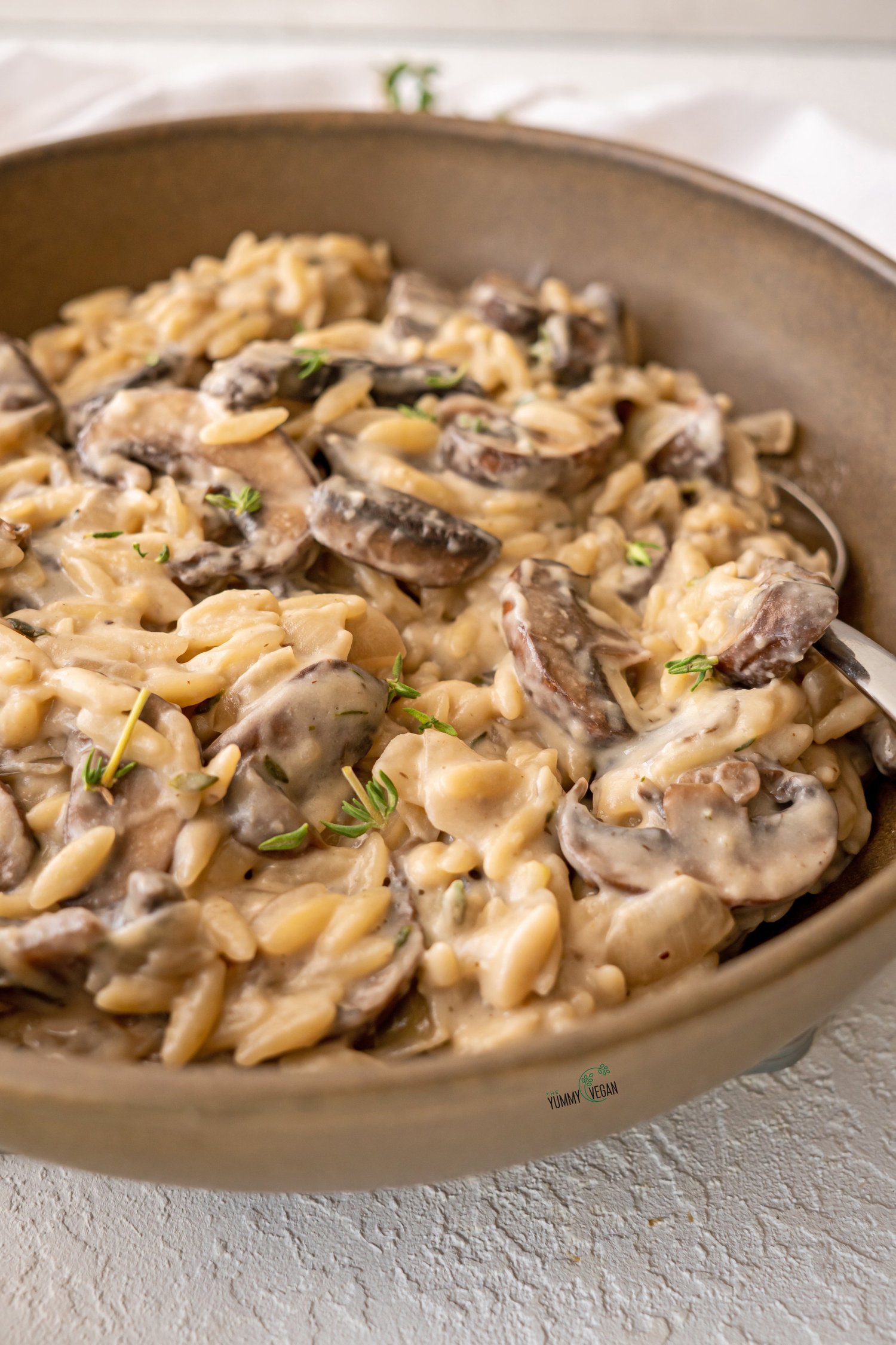 Creamy Mushrooms & Orzo — The Yummy Vegan