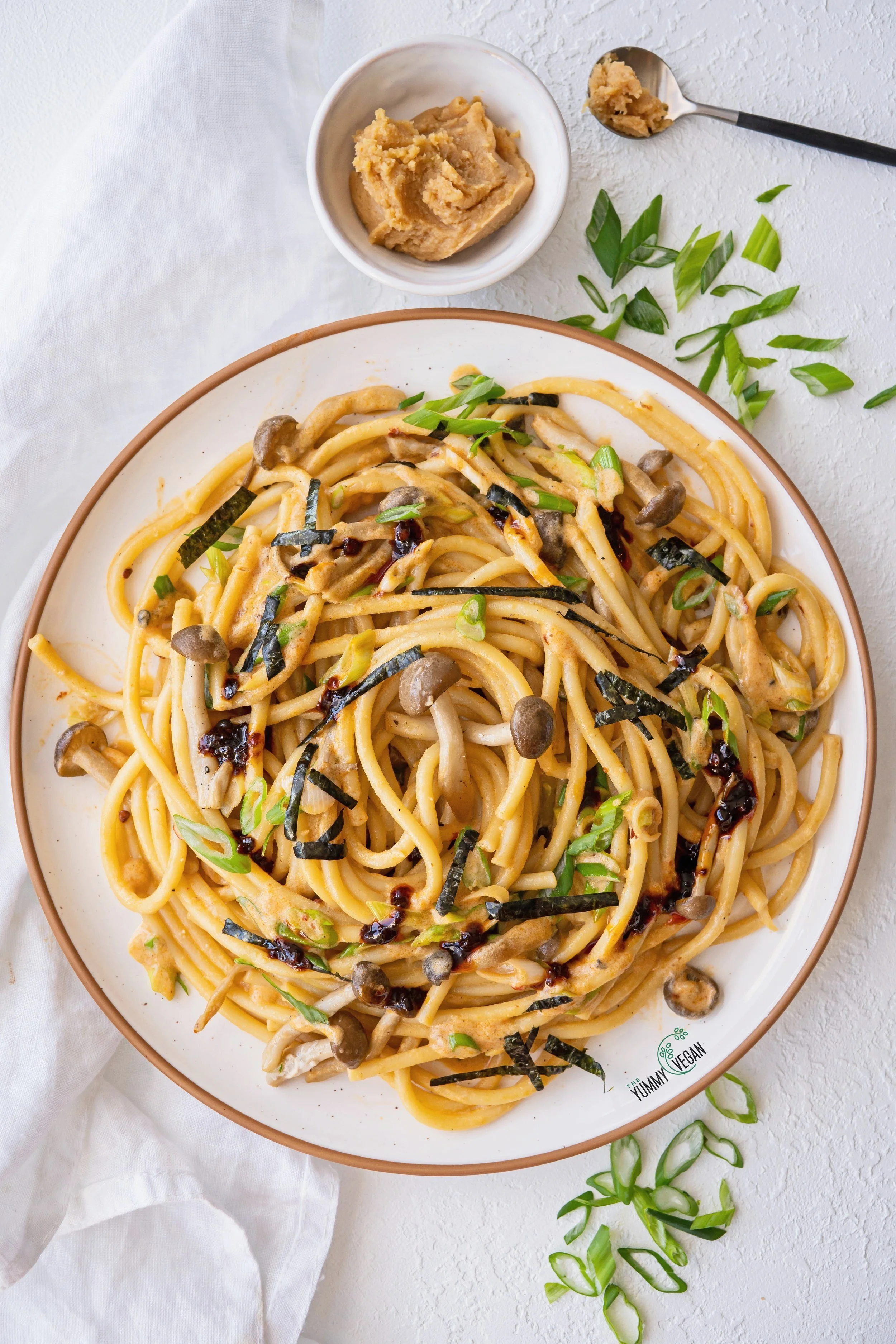 Creamy Miso & Mushroom Pasta — The Yummy Vegan