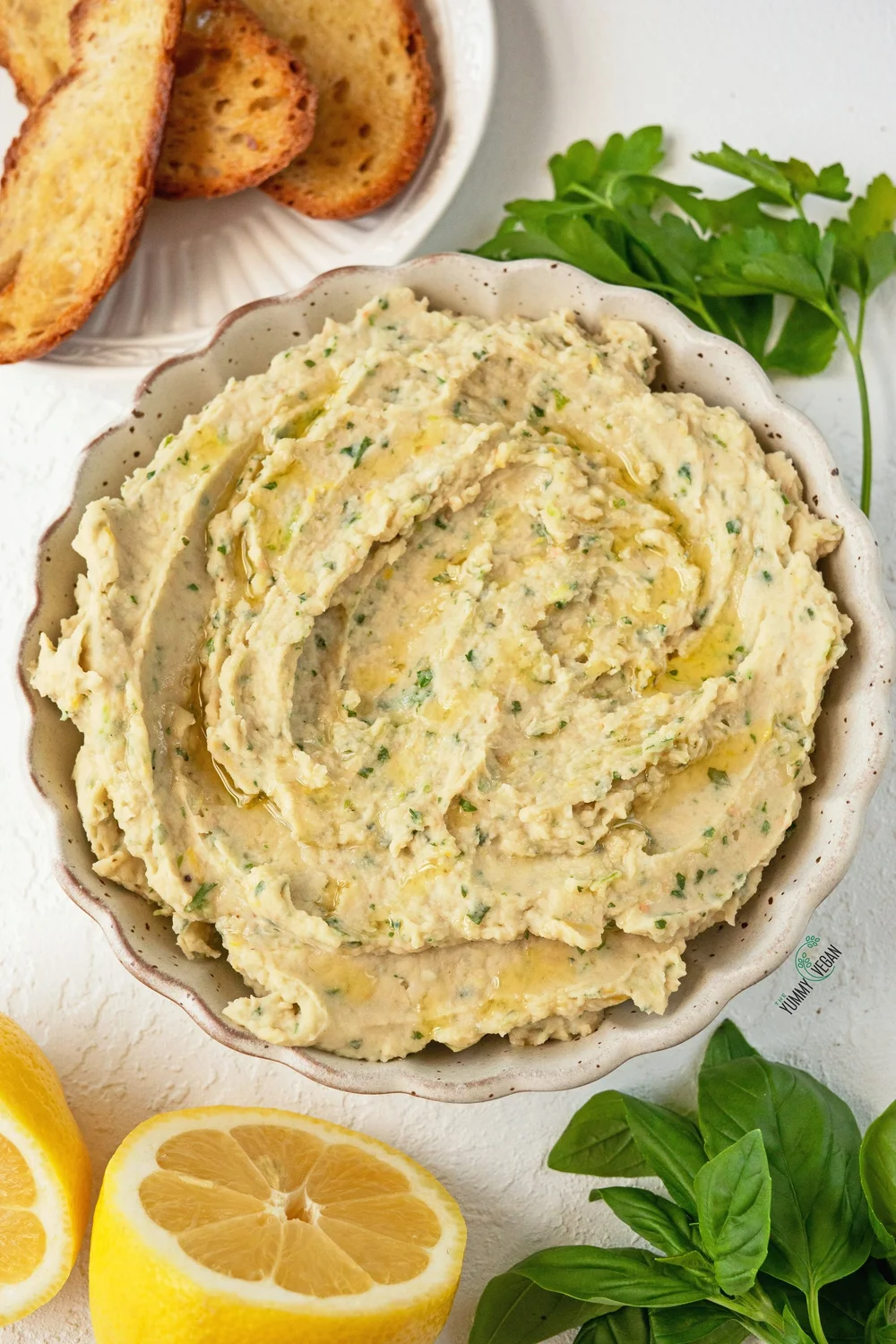 White Bean & Basil Dip — The Yummy Vegan