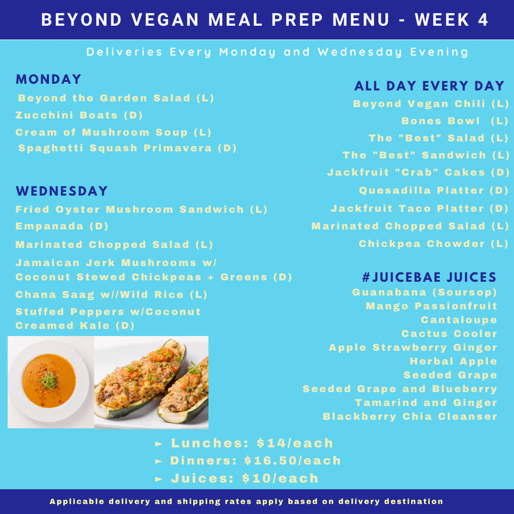 Weekly Meal Prep Menus — Beyond Vegan Lifestyle