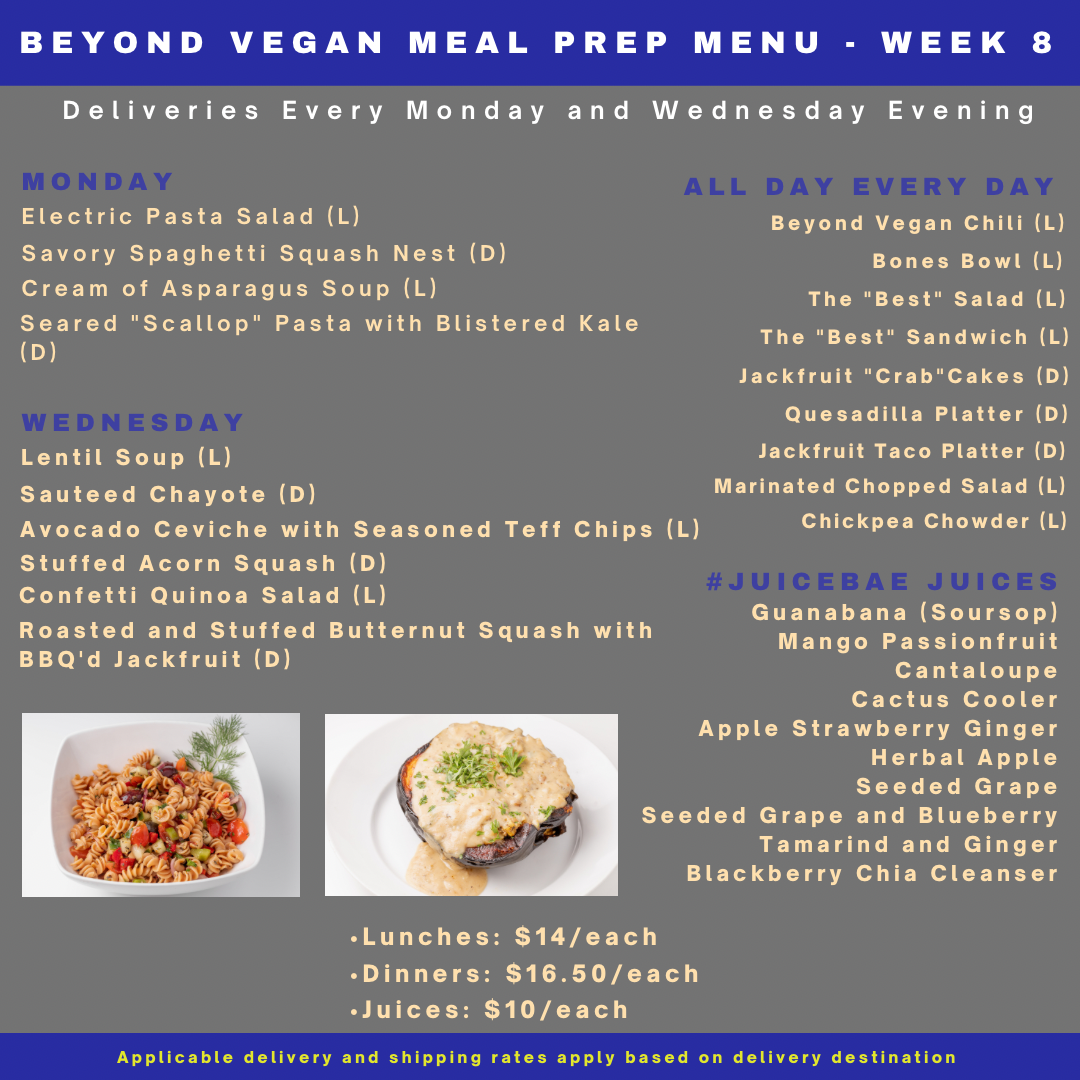 Weekly Meal Prep Menus — Beyond Vegan Lifestyle