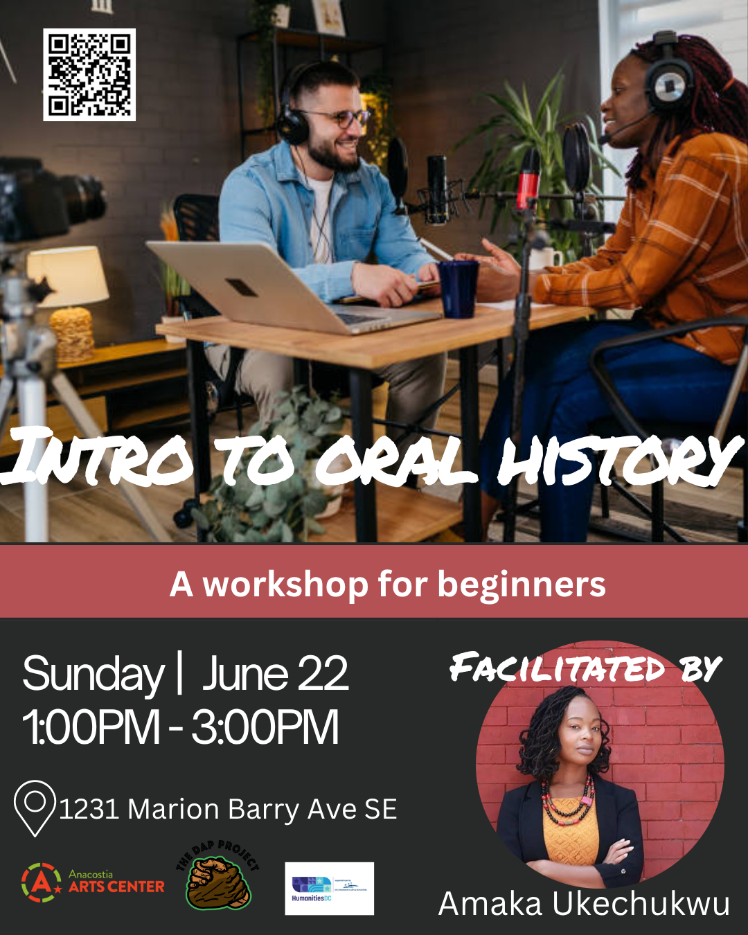 JUNE 22 | Intro To Oral History Workshop at the Anacostia Arts Center ...