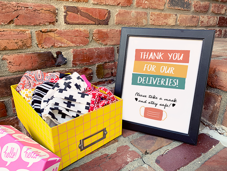 Free Printable: Thank You Mask for Delivery Drivers and Frontline ...