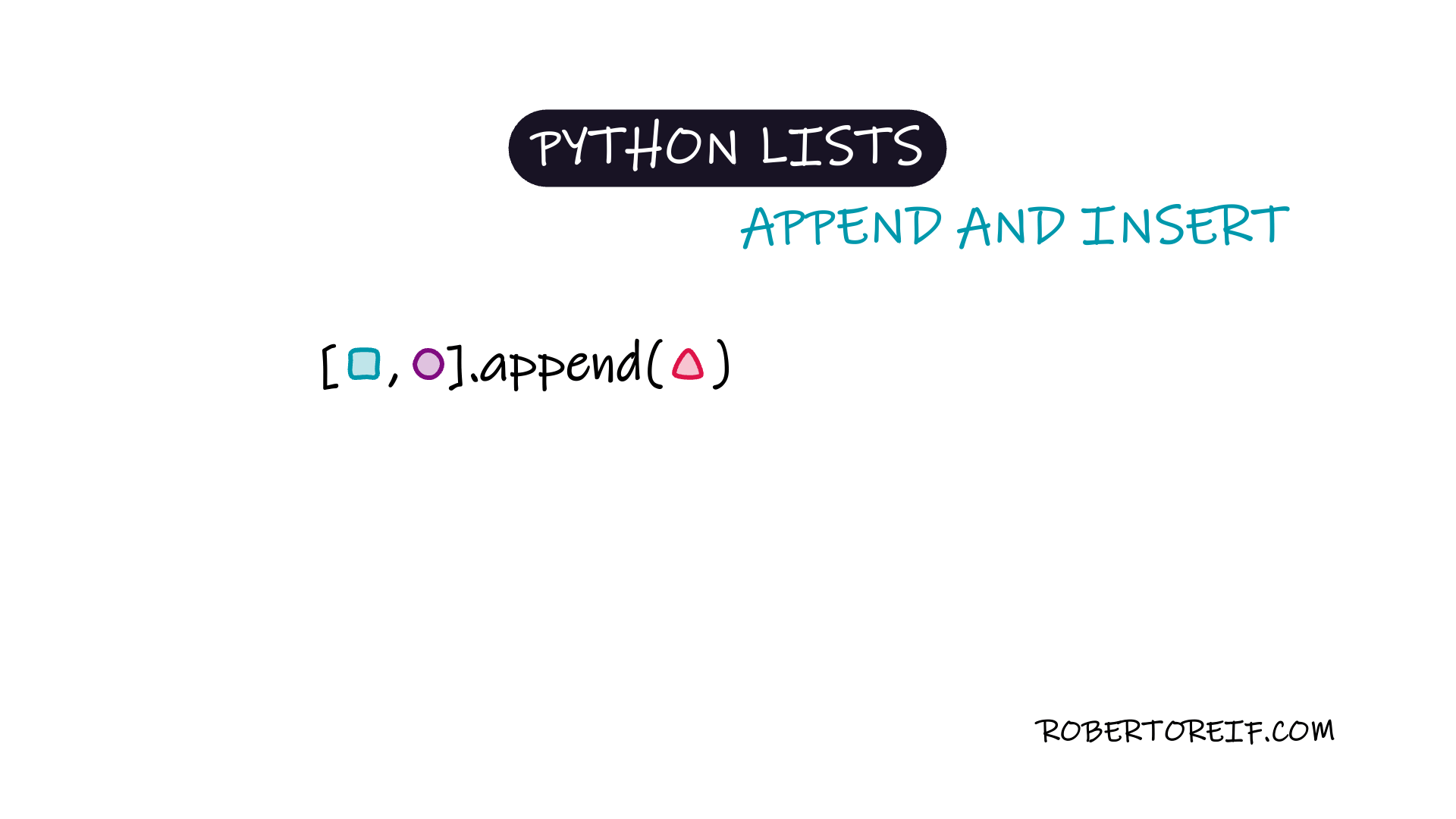 PYTHON LISTS: Append versus Insert — Roberto Reif