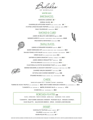 Food Menu — Bedales Wines