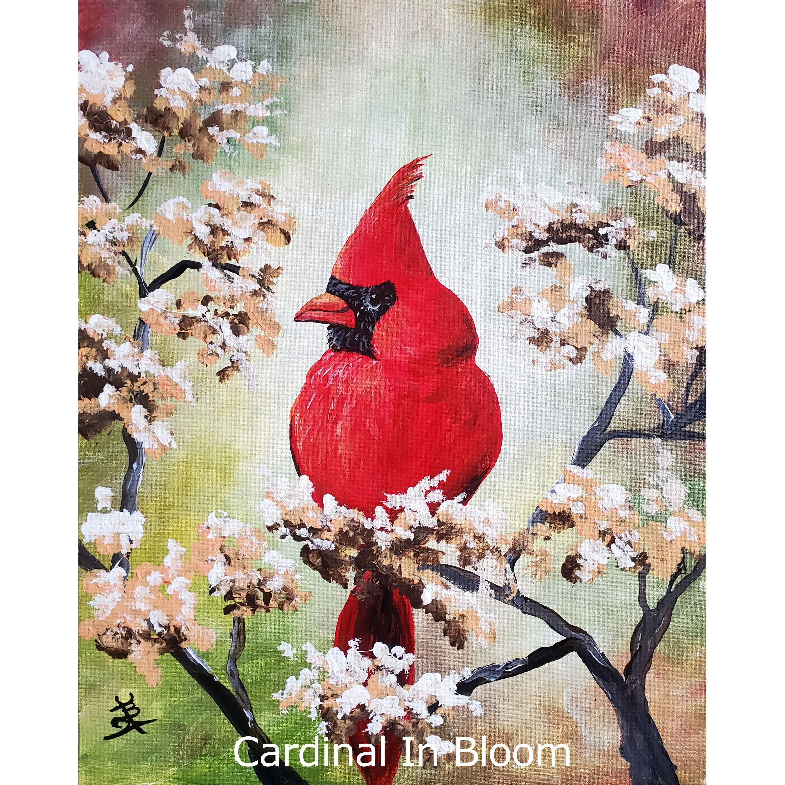 Cardinal in Bloom — Michelle the Painter