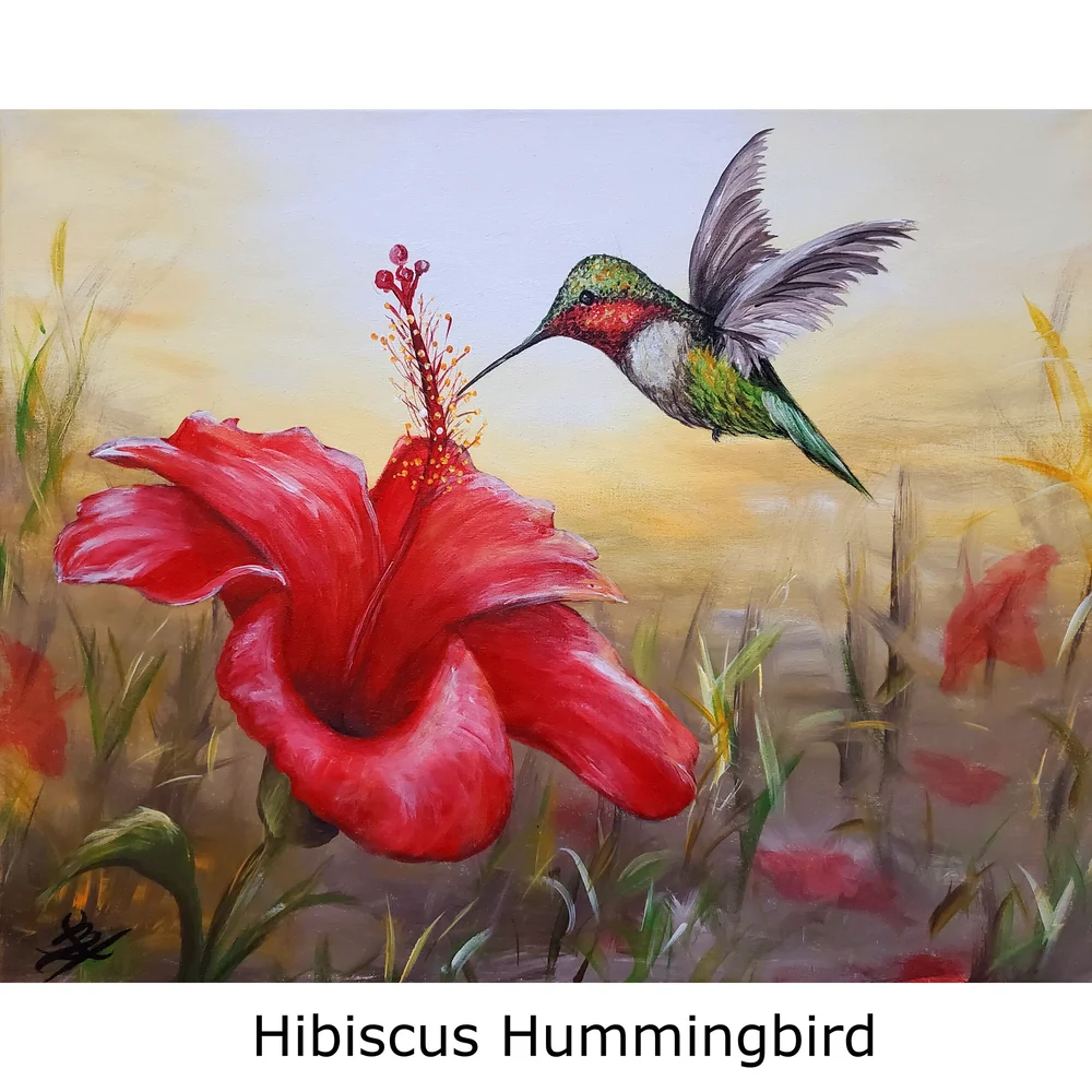 Hibiscus Flower Painting Acrylic
