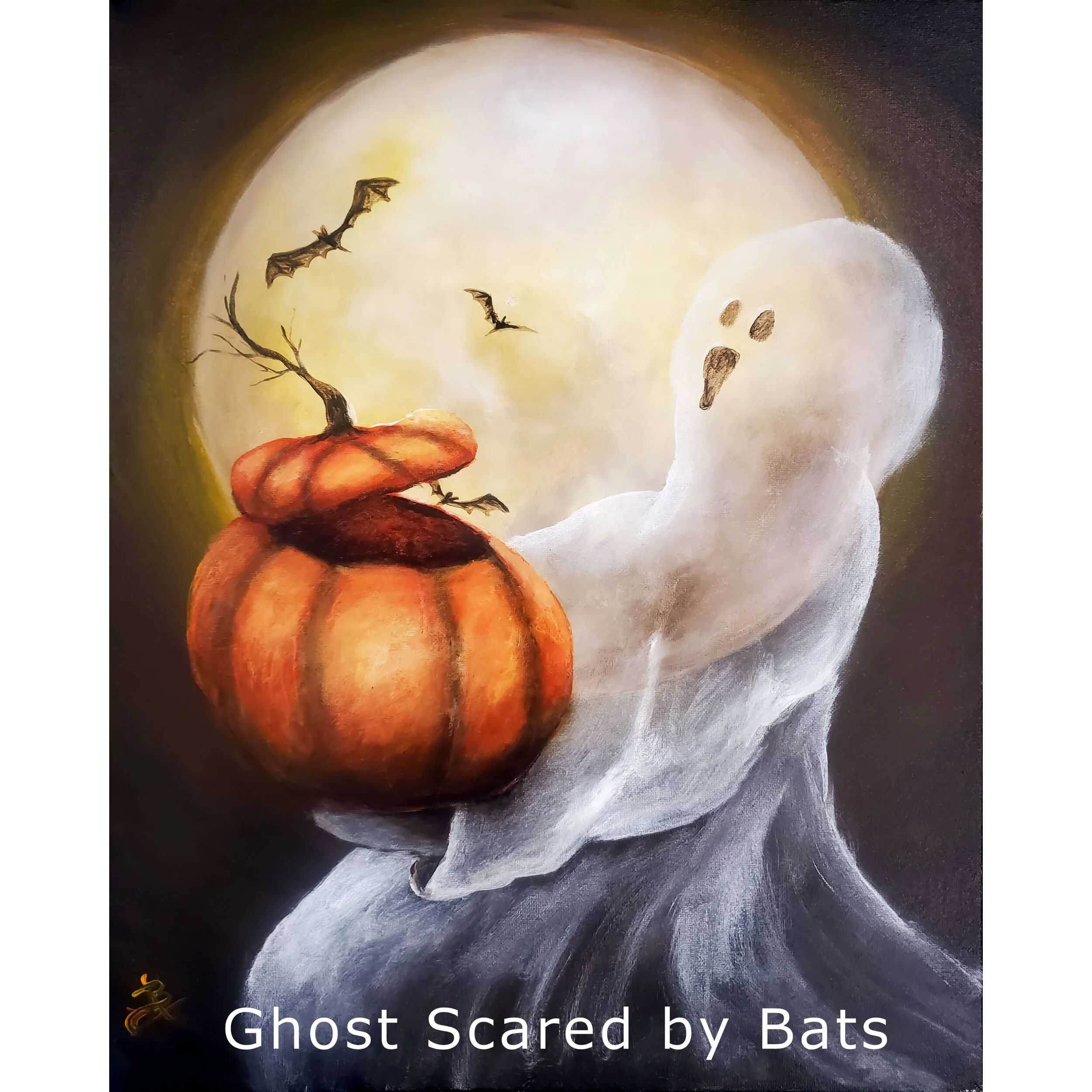Ghost Scared by Bats — Michelle the Painter