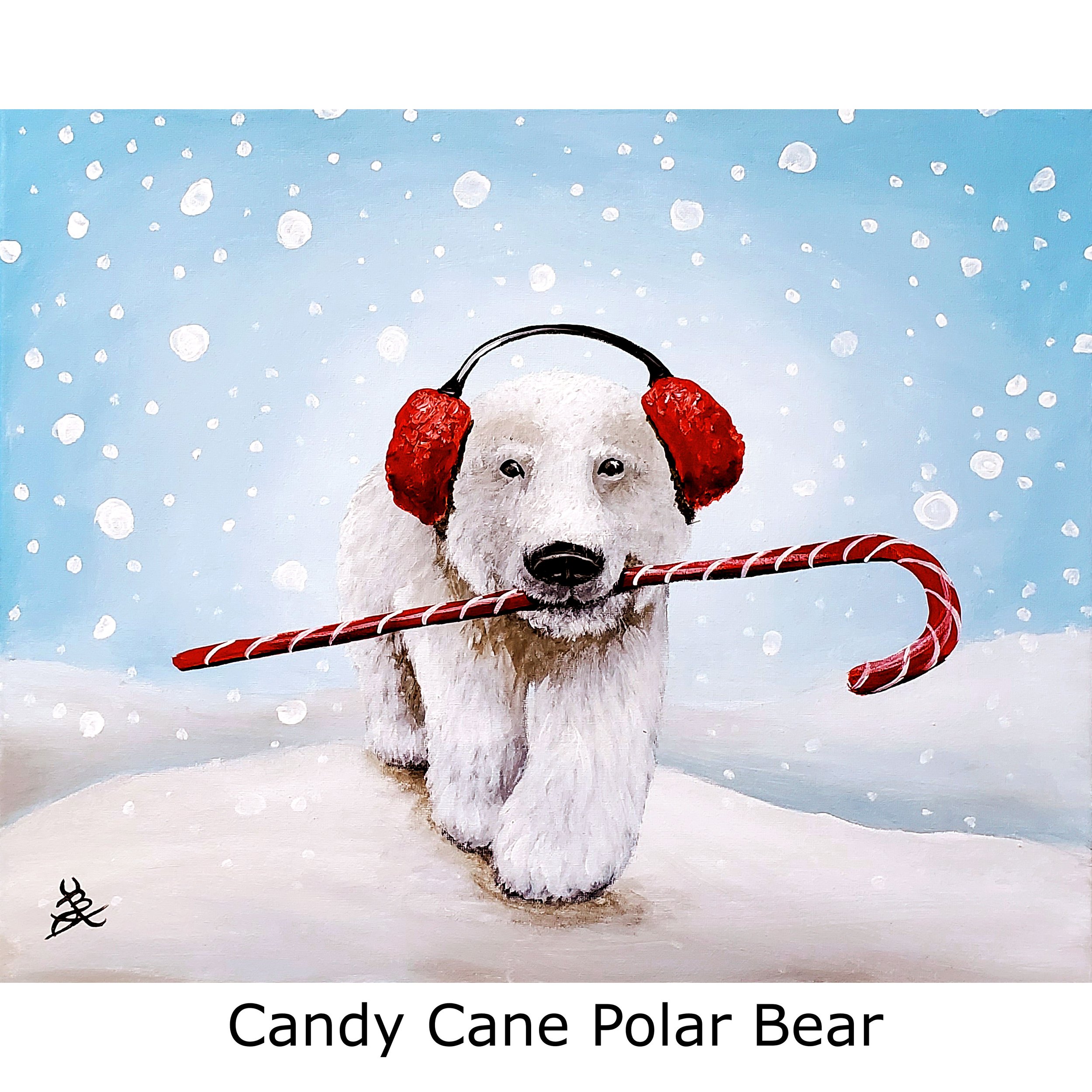 Candy Cane Polar Bear — Michelle the Painter
