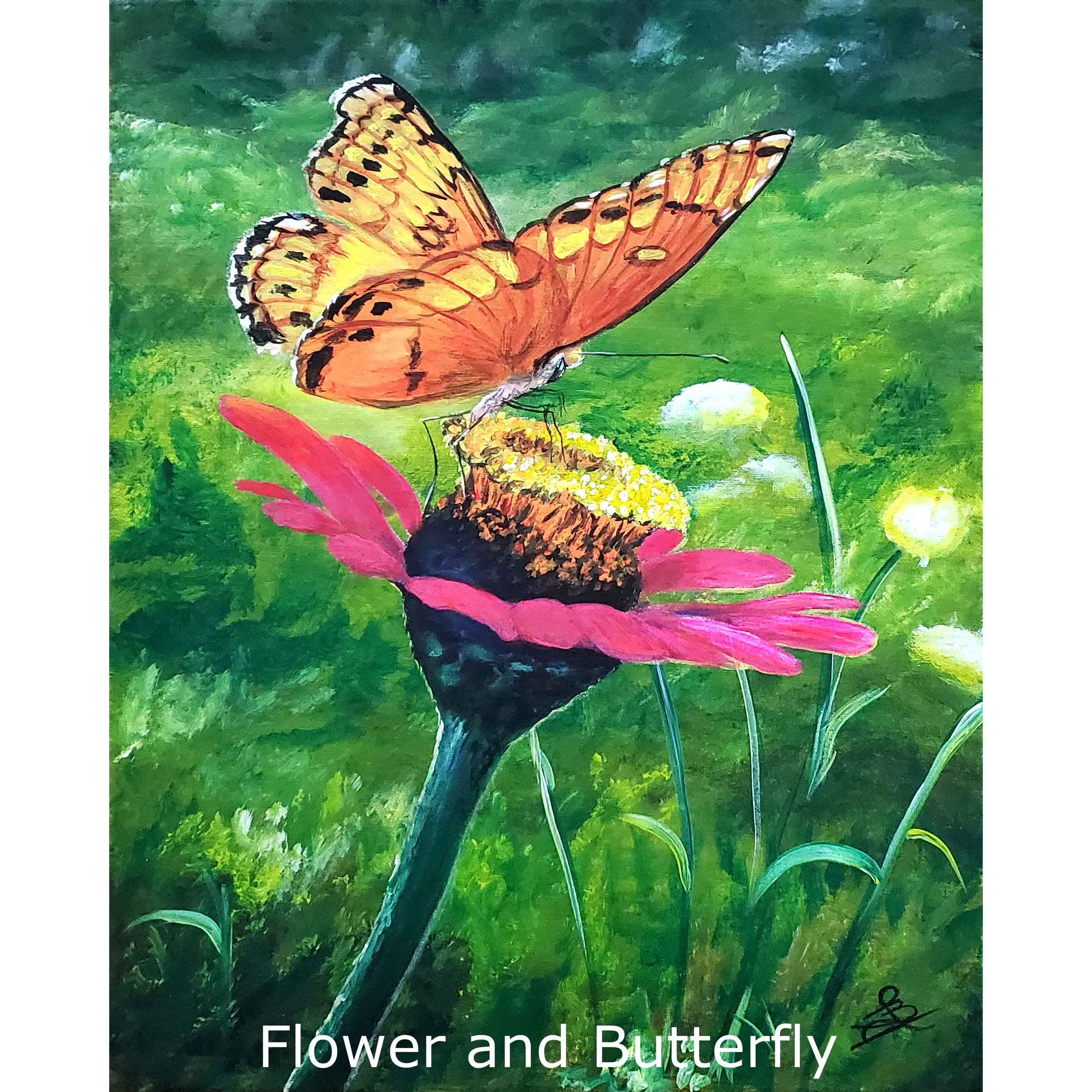 Flower and Butterfly — Michelle the Painter