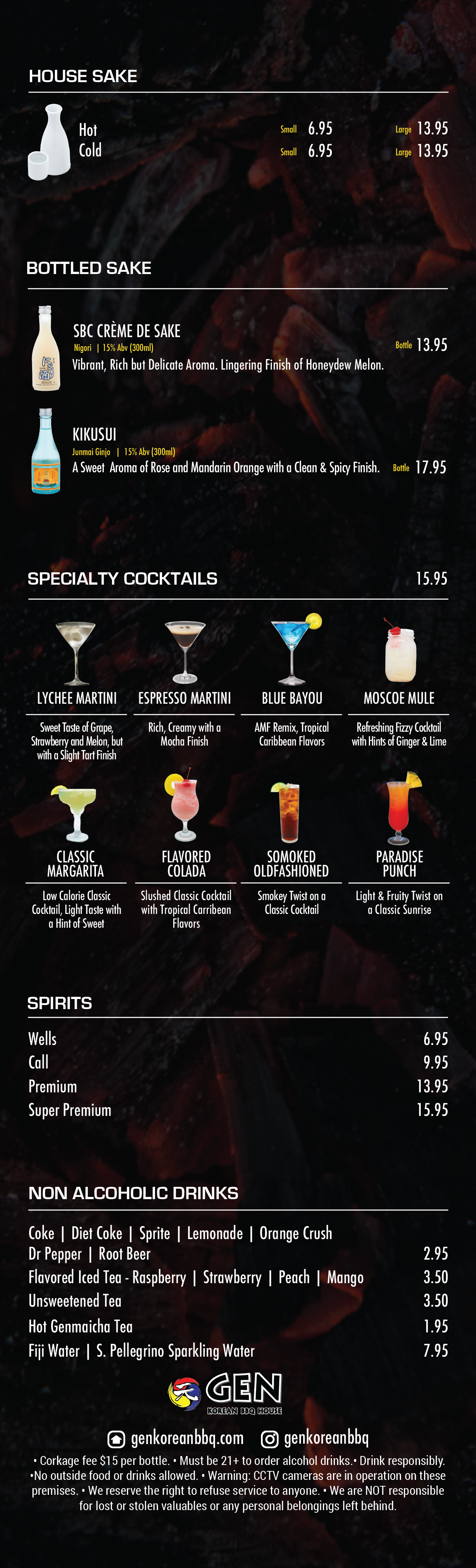 Miracle Mile-Drink Menu — Gen Korean BBQ House