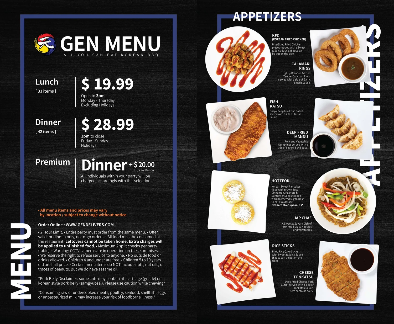 Henderson-Menu — Gen Korean BBQ House