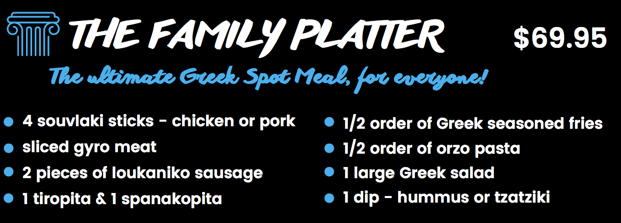 Menus — The Greek Spot