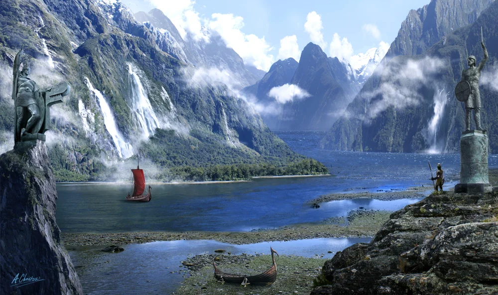 Fjord Lands - Fantasy Art Print — Anthony Christou Illustration