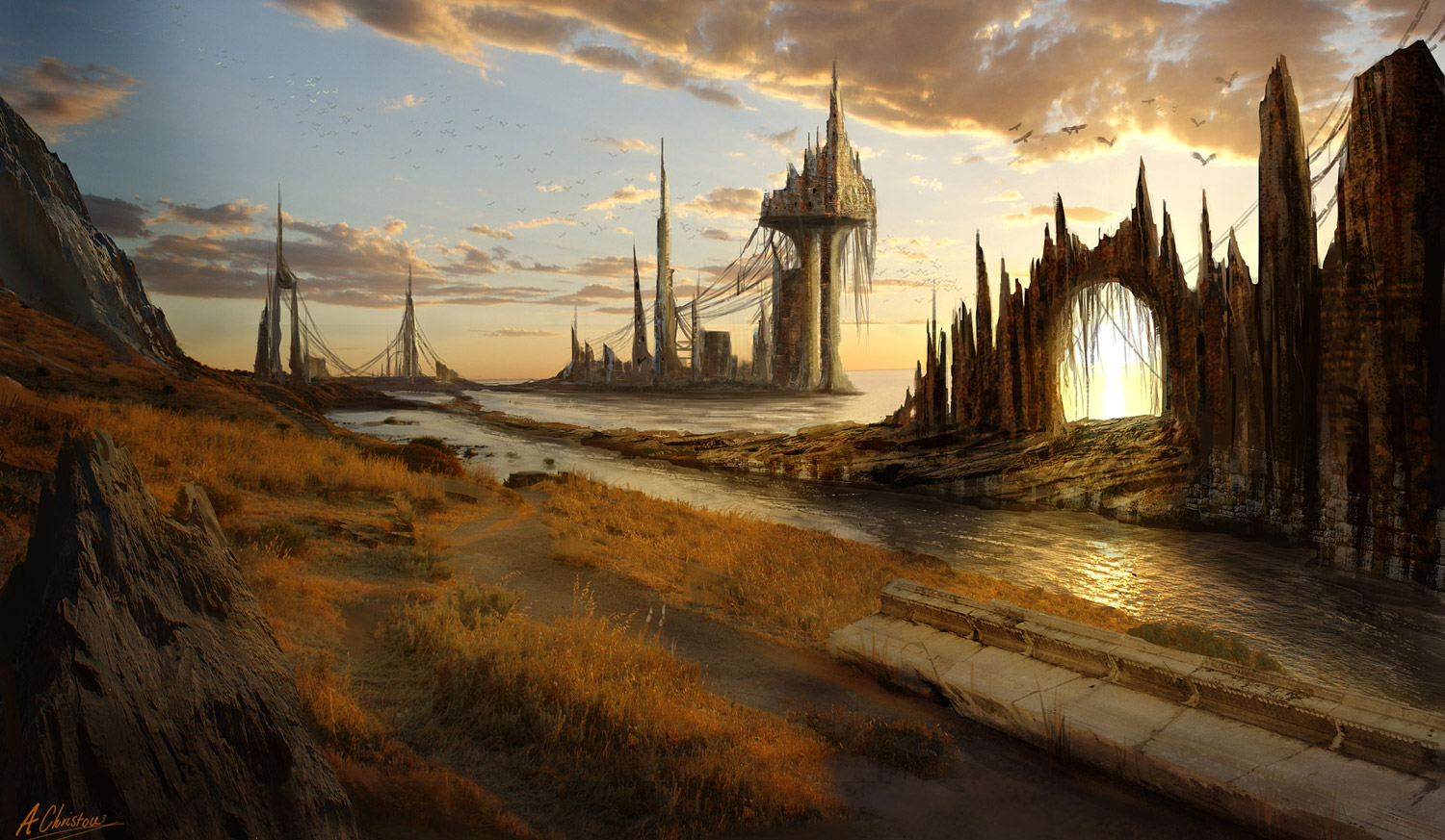 Atlantian City - Fantasy Art Print — Anthony Christou Illustration