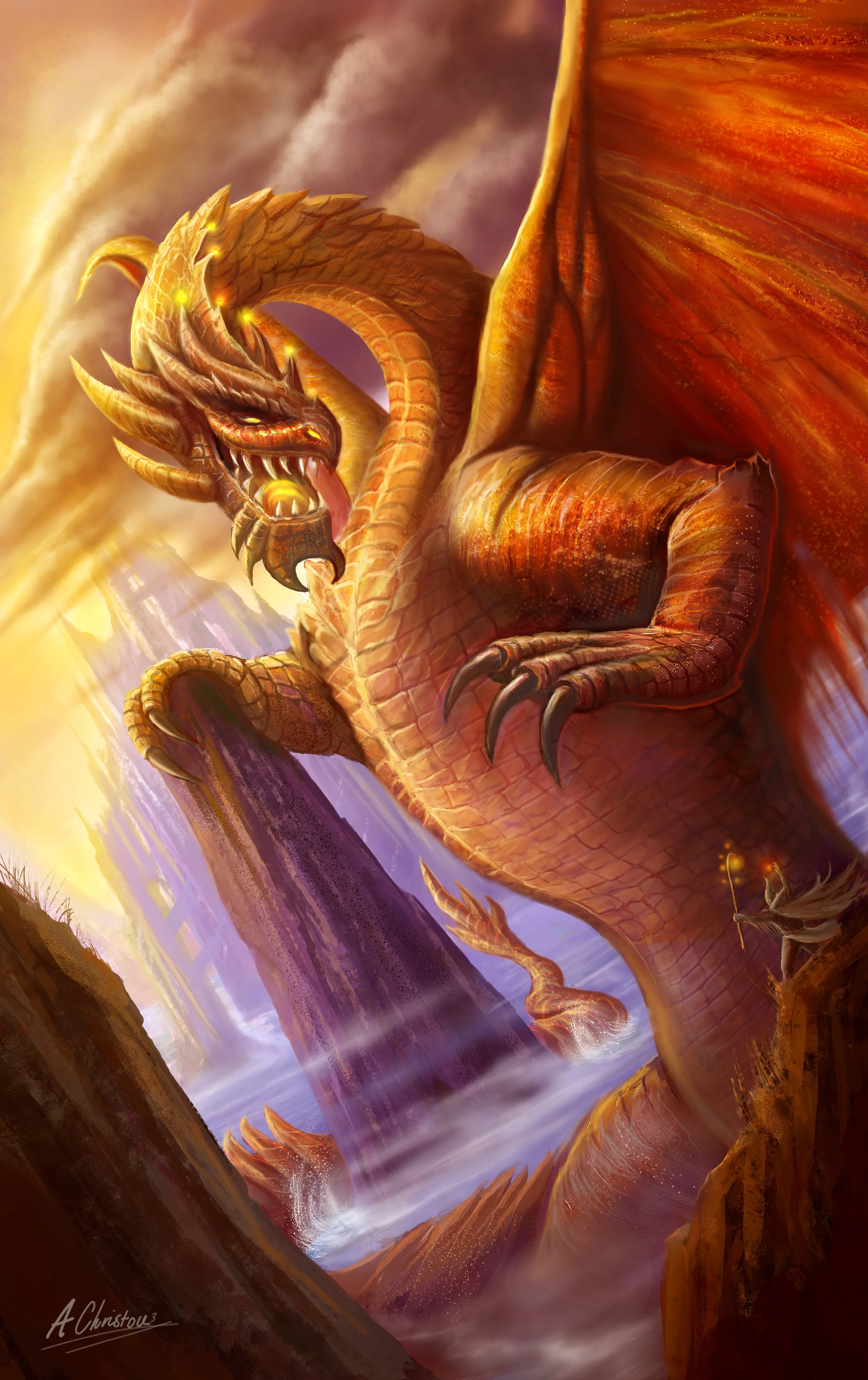 Titan Dragon - Fantasy Art Print — Anthony Christou Illustration