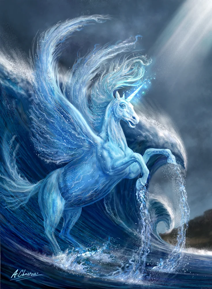Water Pegasus - Fantasy Art Print — Anthony Christou Illustration