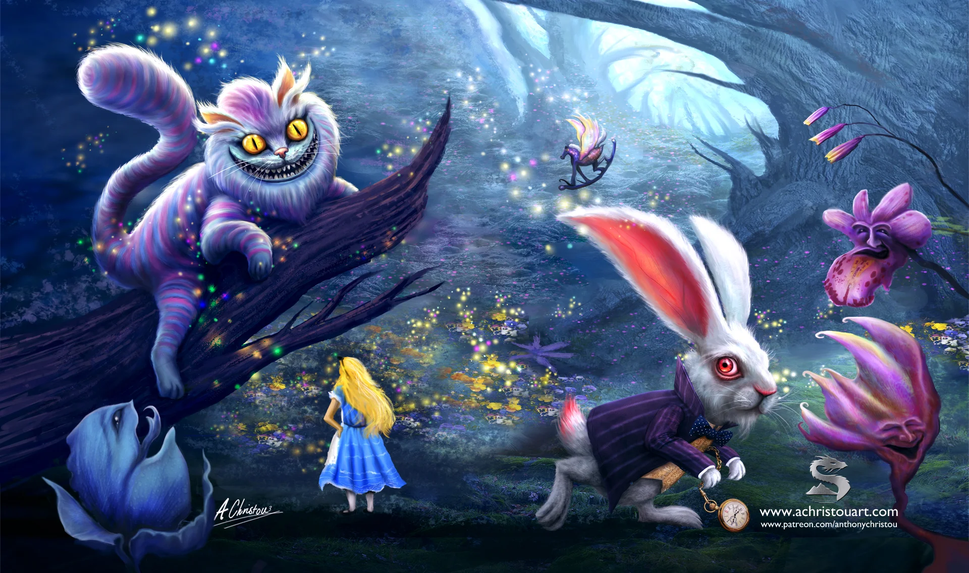 Alice World - Fantasy Gaming Mat — Anthony Christou Illustration