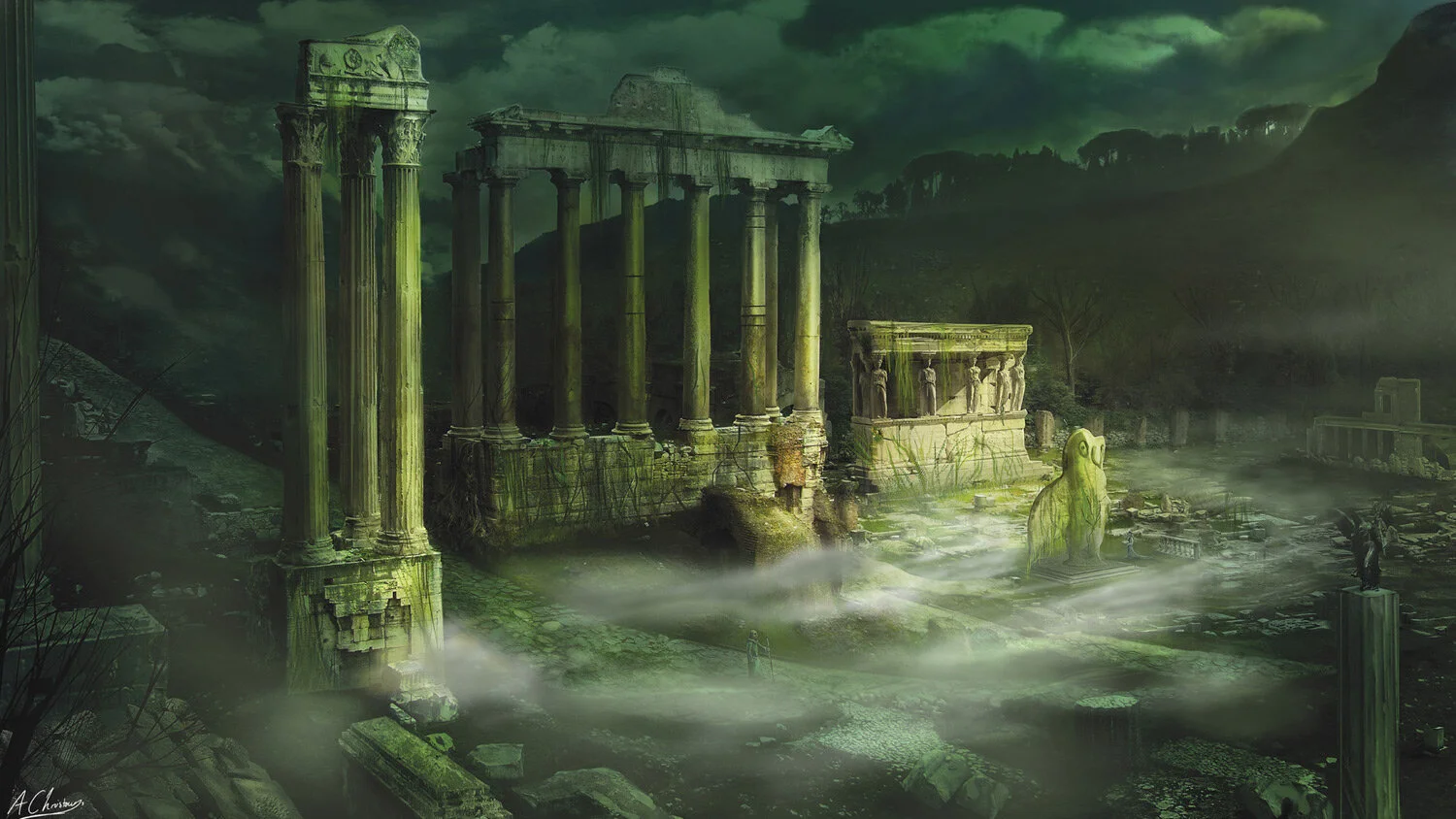 Ruined Temple - Fantasy Art Print — Anthony Christou Illustration