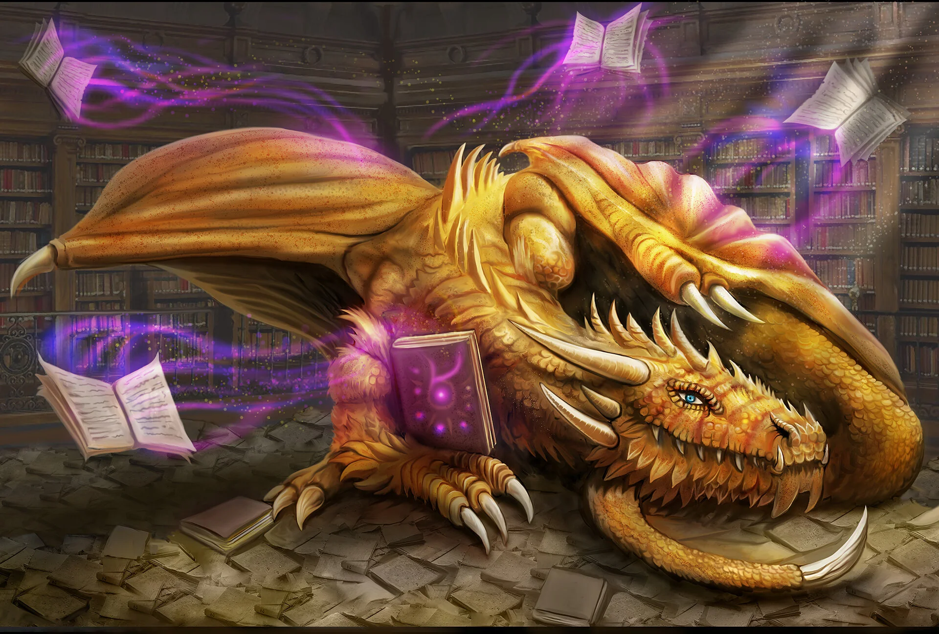 Helios Library Dragon - Fantasy Gaming mat - Preorder — Anthony ...