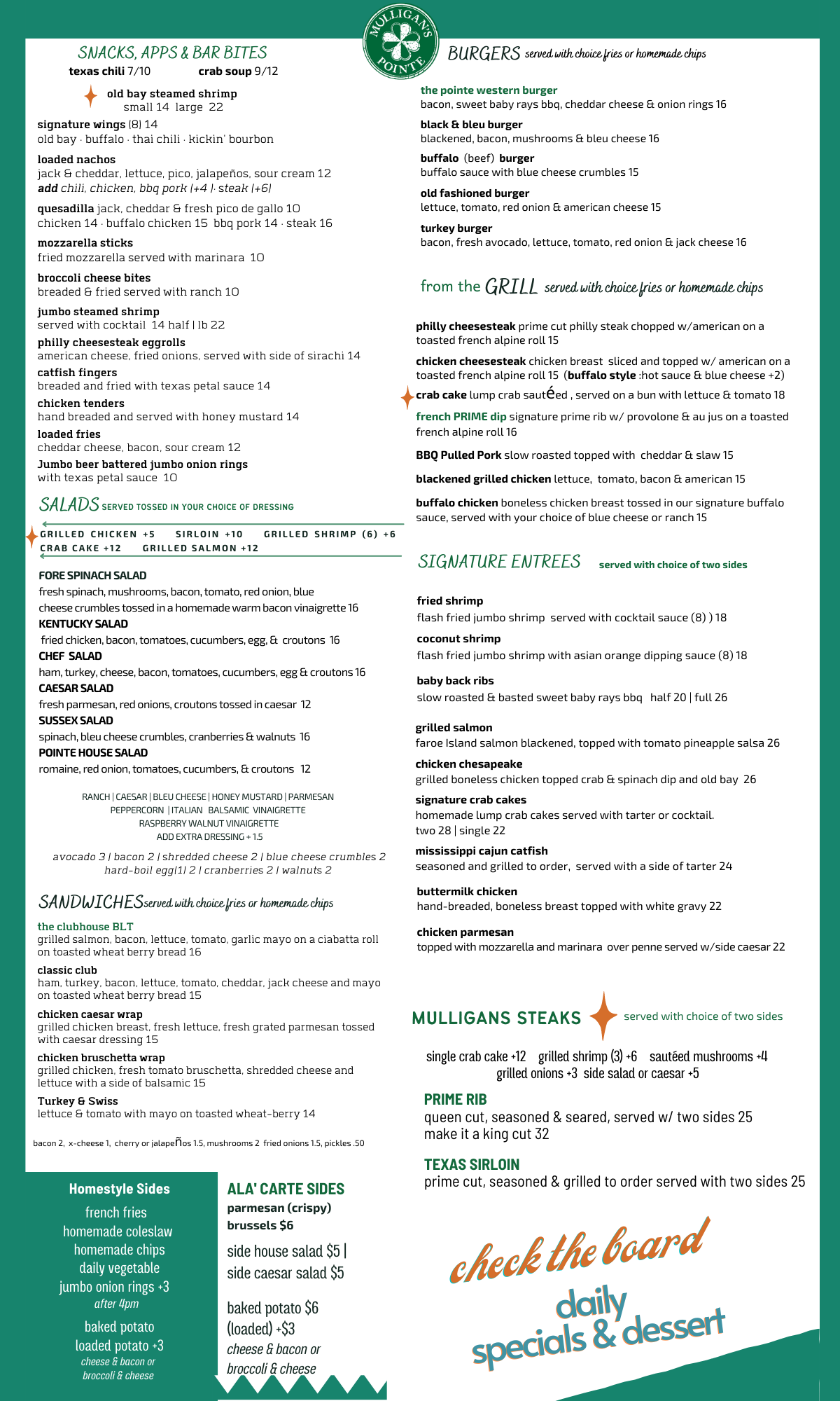 Casual, Fun & Affordable Dining — Mulligan's Pointe