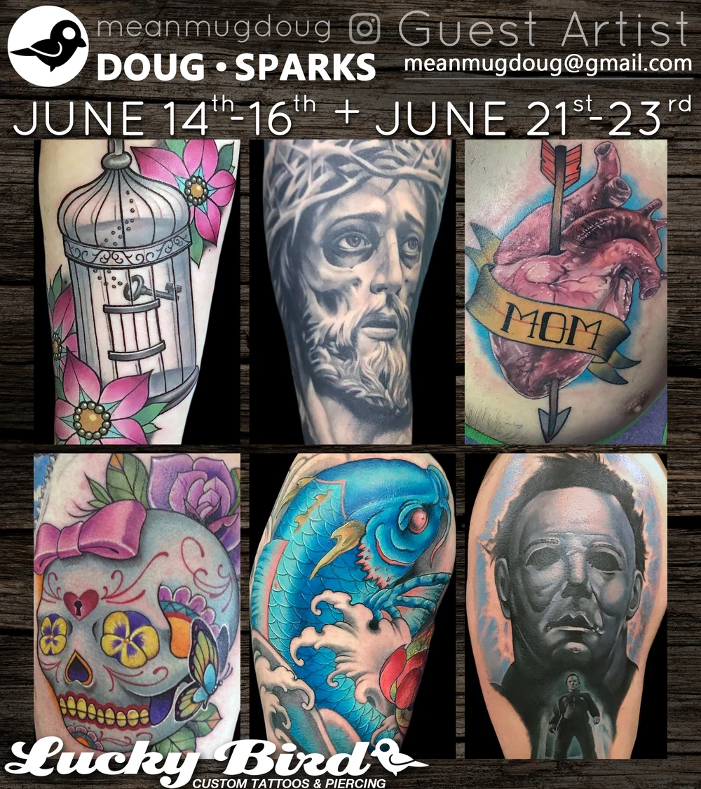 Guest Artist, Doug Sparks — Lucky Bird Tattoo