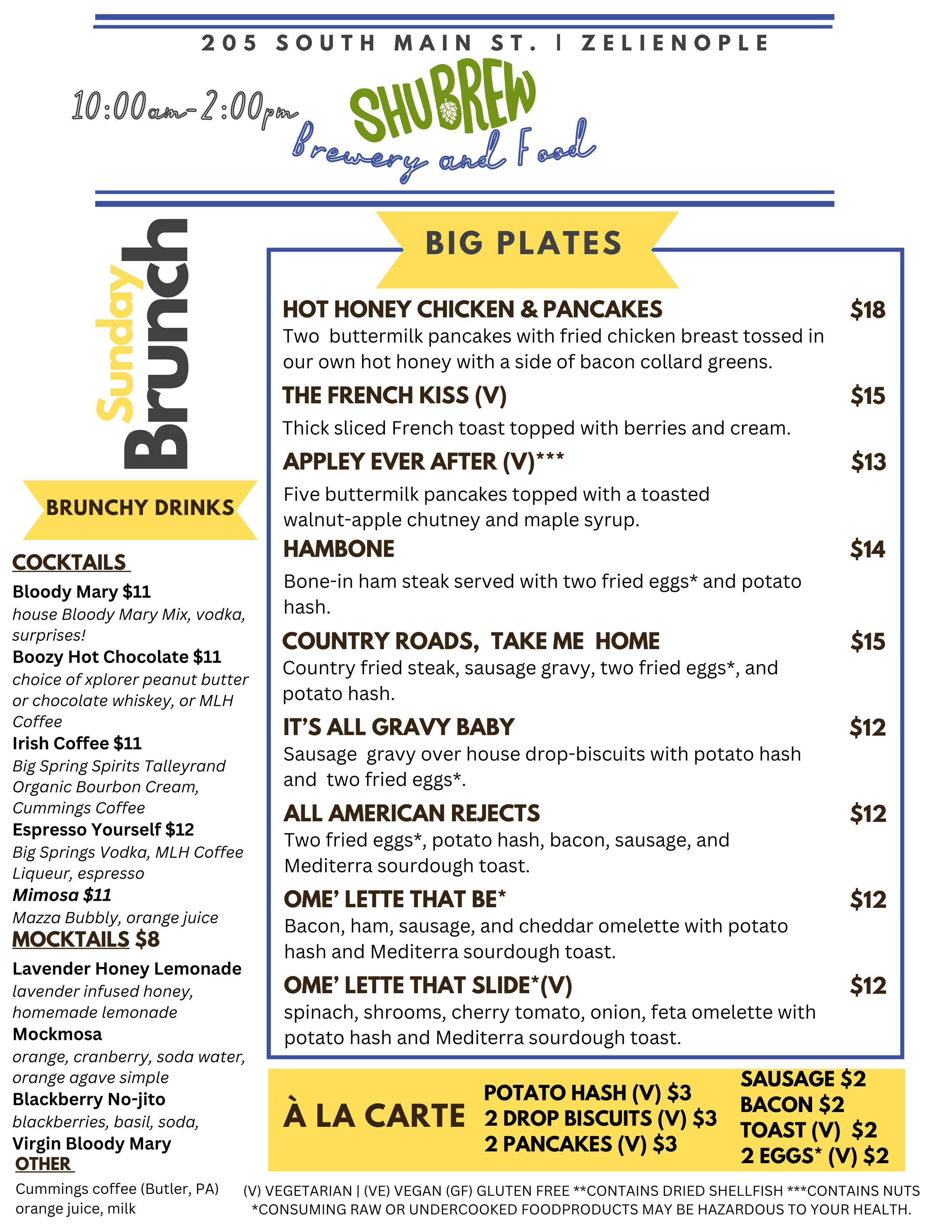 SUNDAY BRUNCH — ShuBrew Brewery and Food