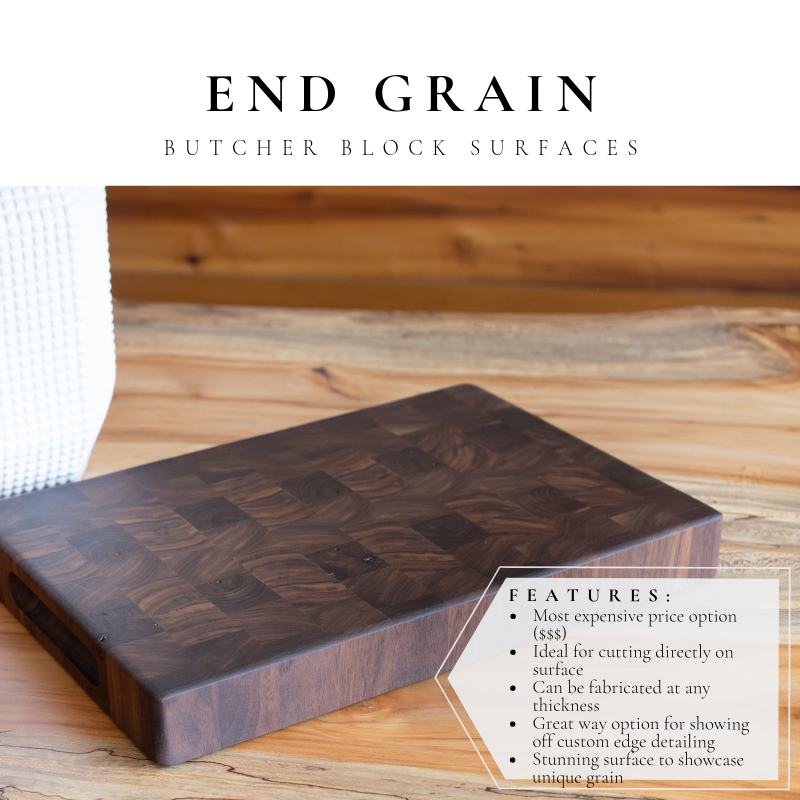 The 3 Butcher Block Options - Water's Edge Woods | Custom Wood Shop