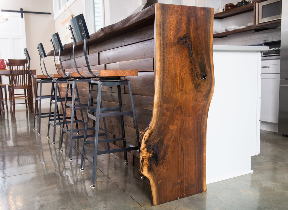 Walnut Walls and Ceilings - Water's Edge Woods | Custom Wood Shop