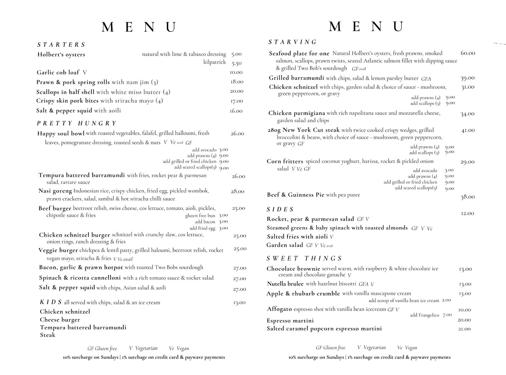 Menu | Lunch & Dinner in Fingal Bay — Saltwater Restaurant & Wedding Venue