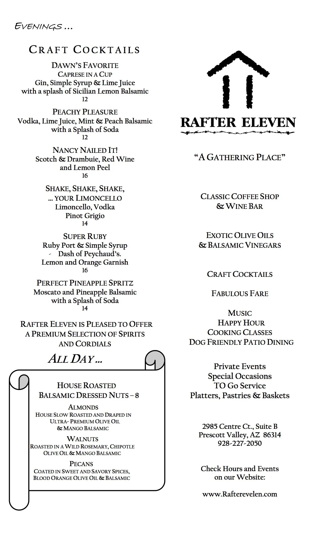 Menu — Rafter Eleven