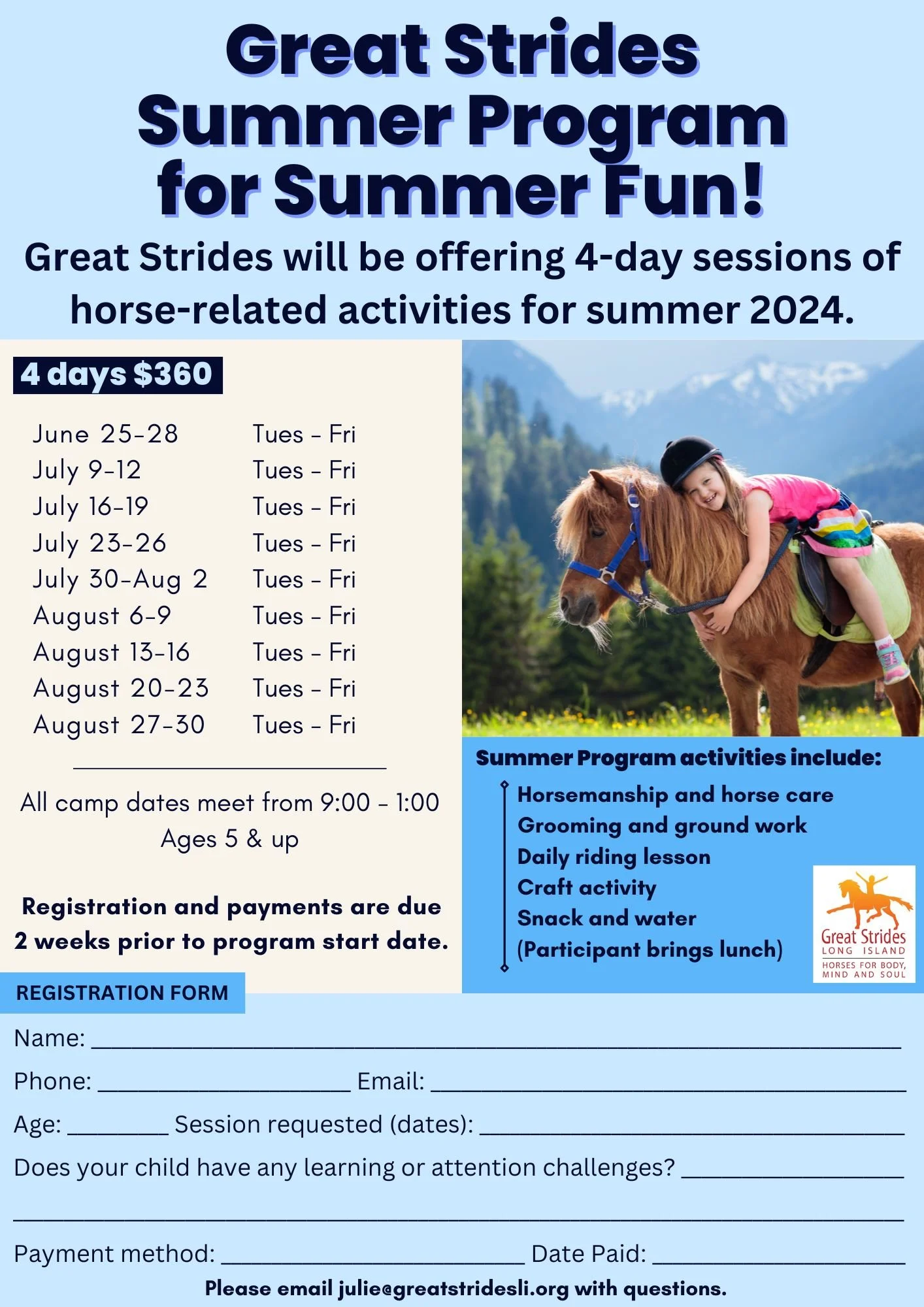 Summer Program — GREAT STRIDES LI