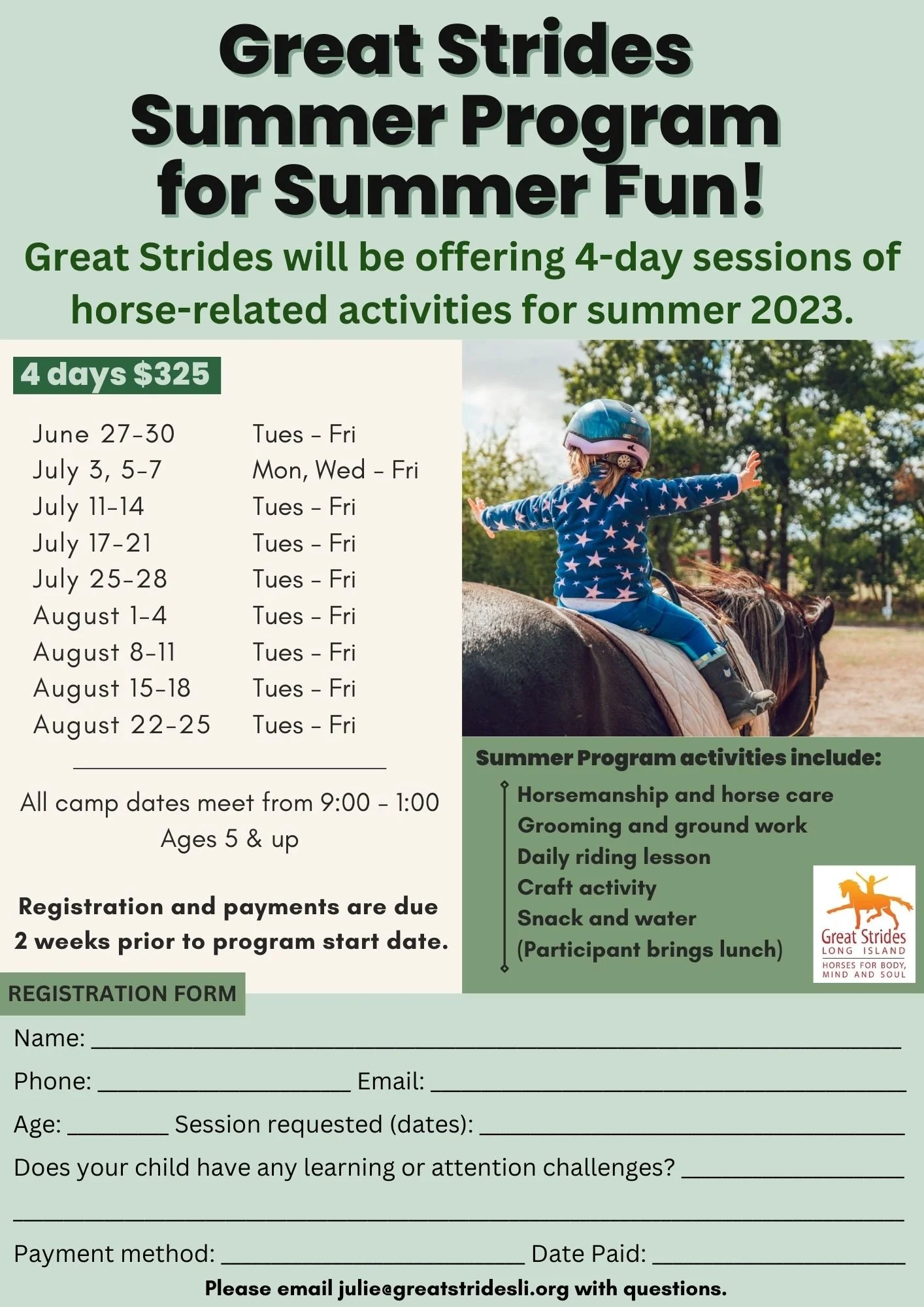 Summer Program — GREAT STRIDES LI