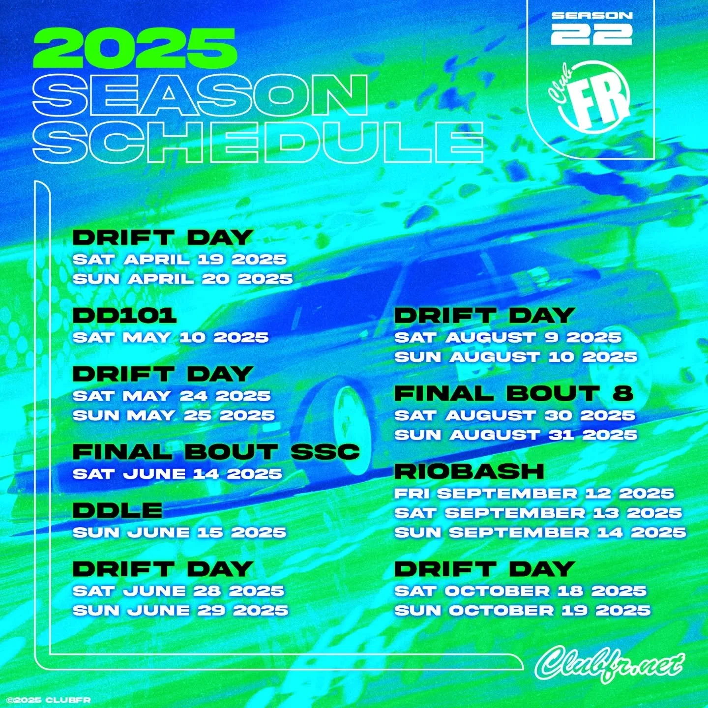 2025 SCHEDULE — USAIR Motorsports Raceway