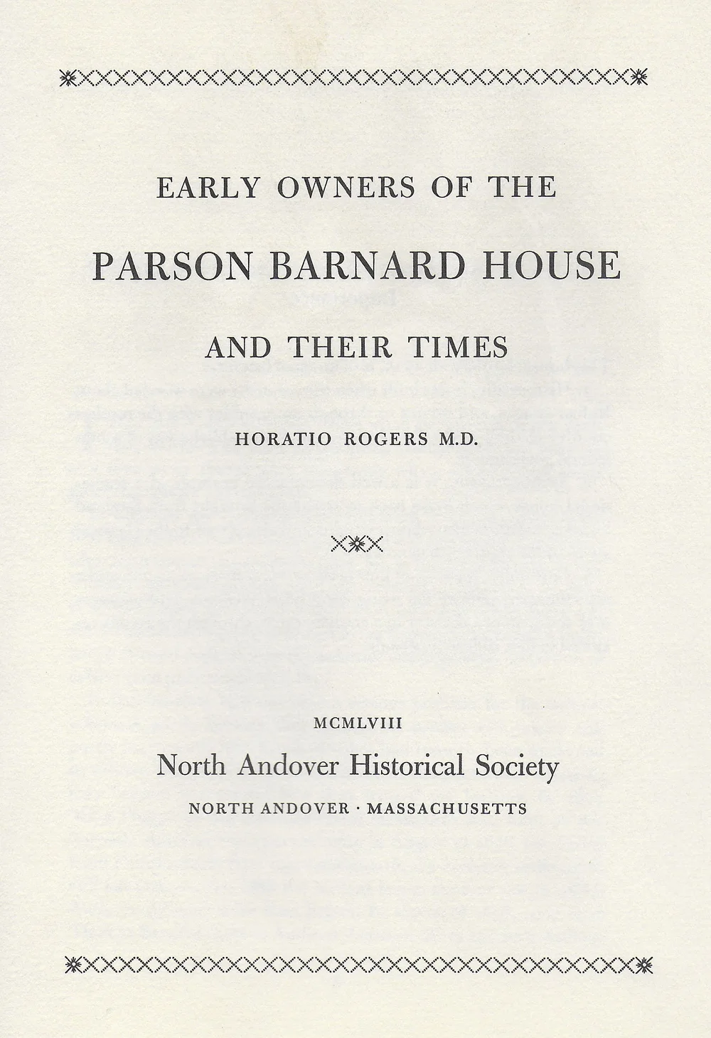 PARSON BARNARD HOUSE & BARN — North Andover Historical Society