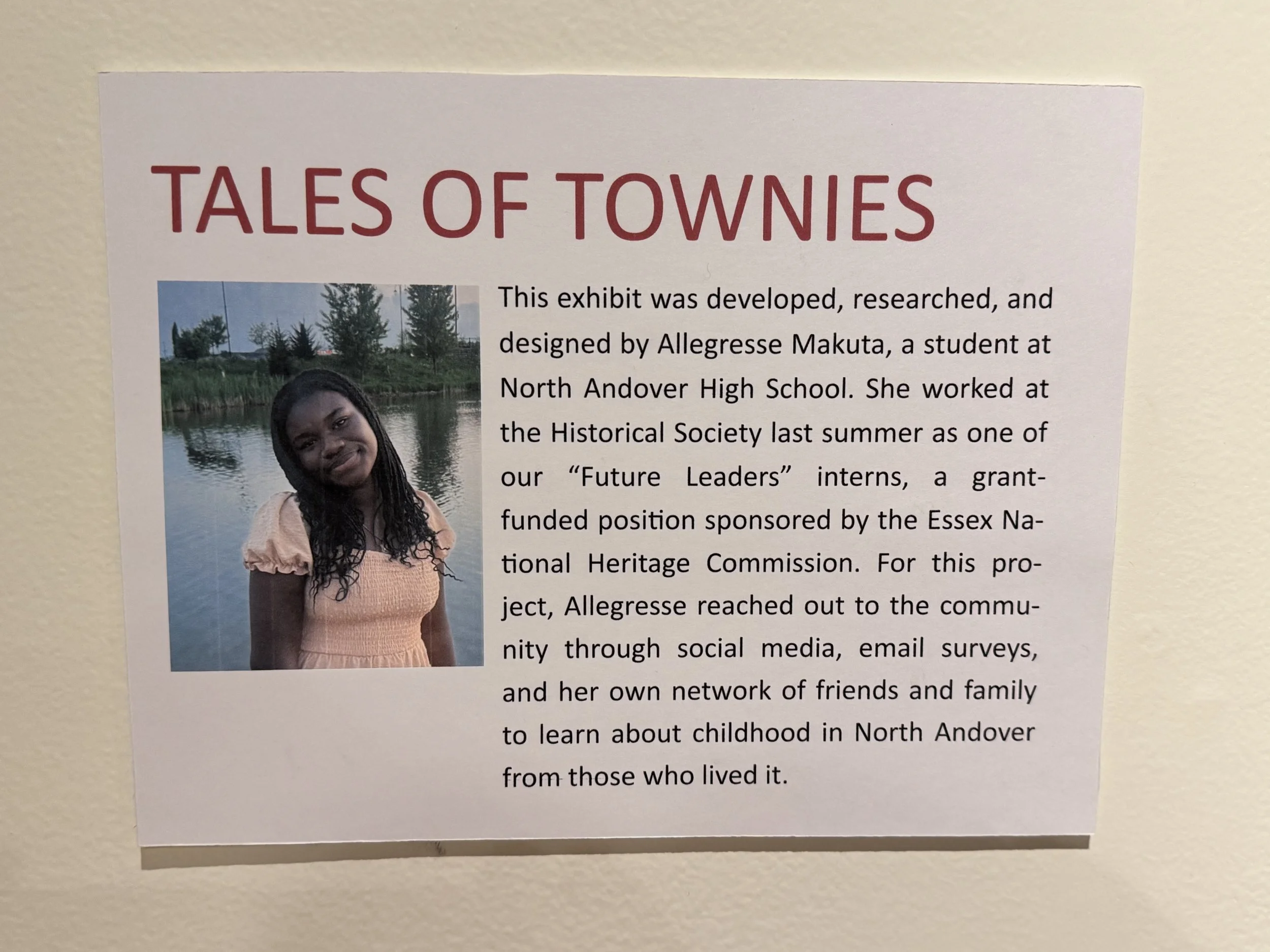 History Wing Exhibits — North Andover Historical Society