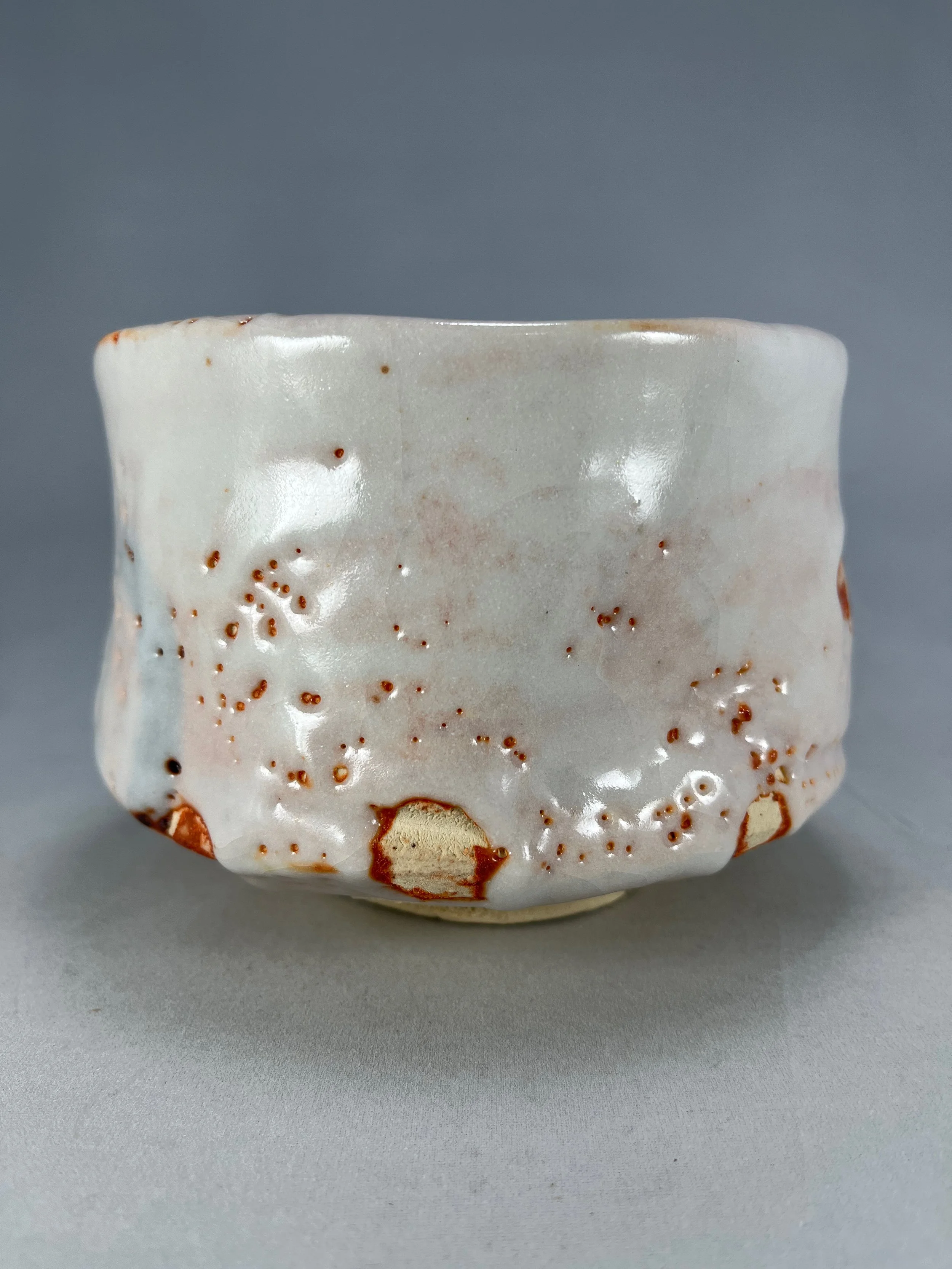 Shino Chawan by Gifu Prefecture Important Intangible Cultural Property Holder Ando Hidetake (b ...