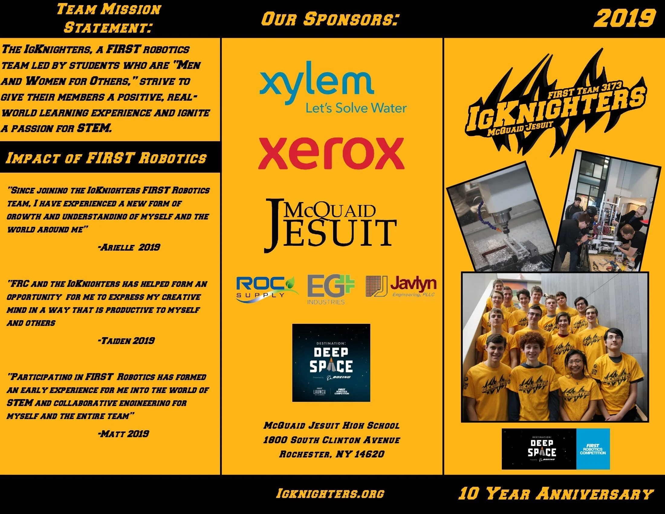 Brochures 2019 — IgKnighters Robotics