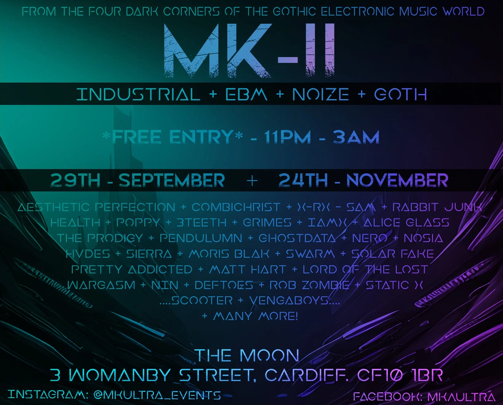 Live music gigs, concerts, festivals, clubnights — The Moon, Cardiff